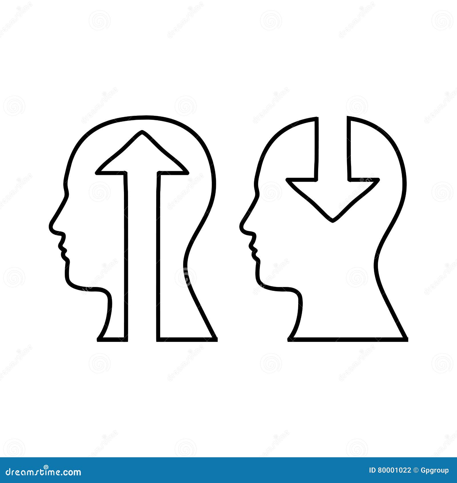 Human Head with Arrow Icon Image Stock Vector - Illustration of ...
