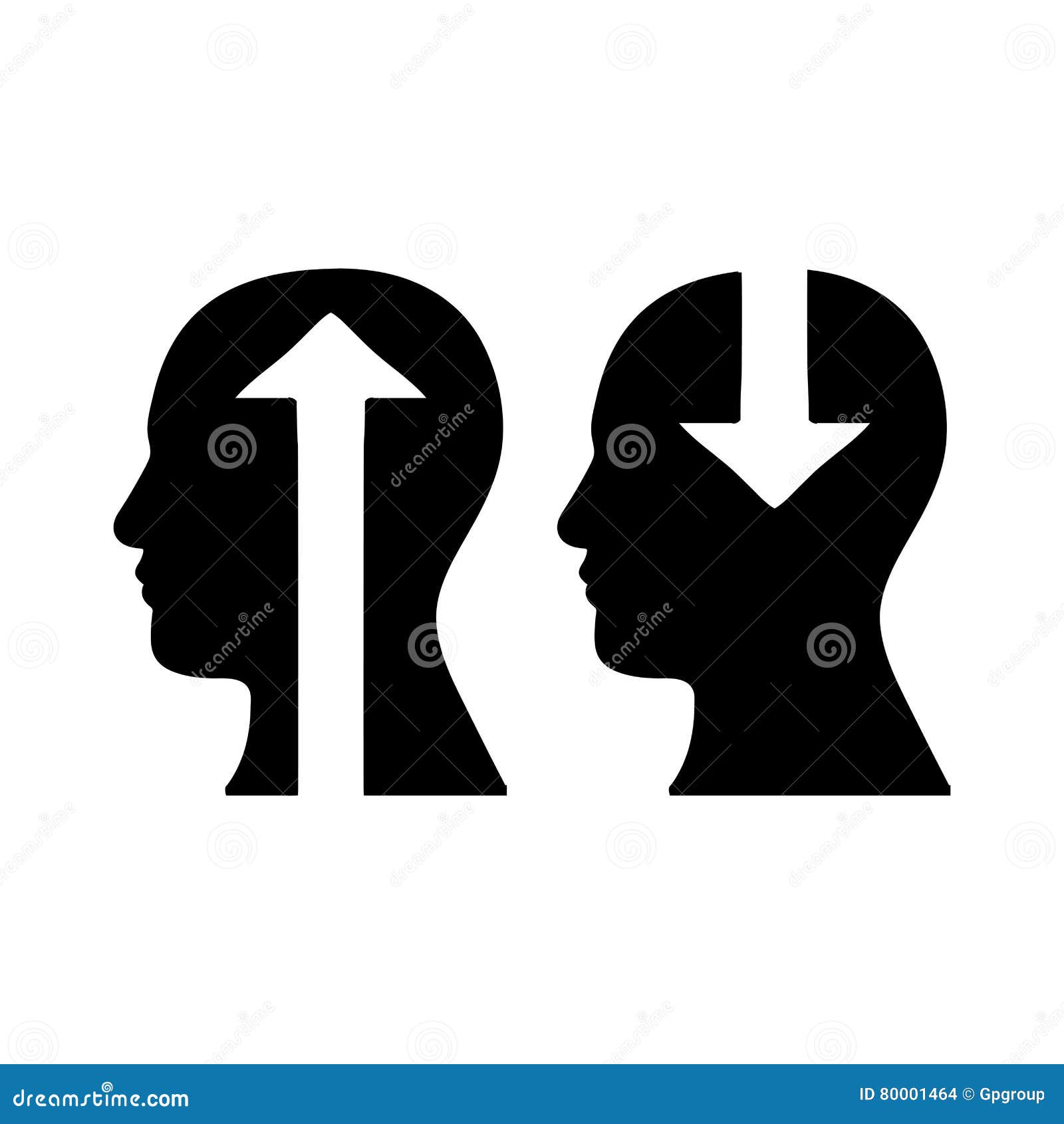 Human Head with Arrow Icon Image Stock Vector - Illustration of ...