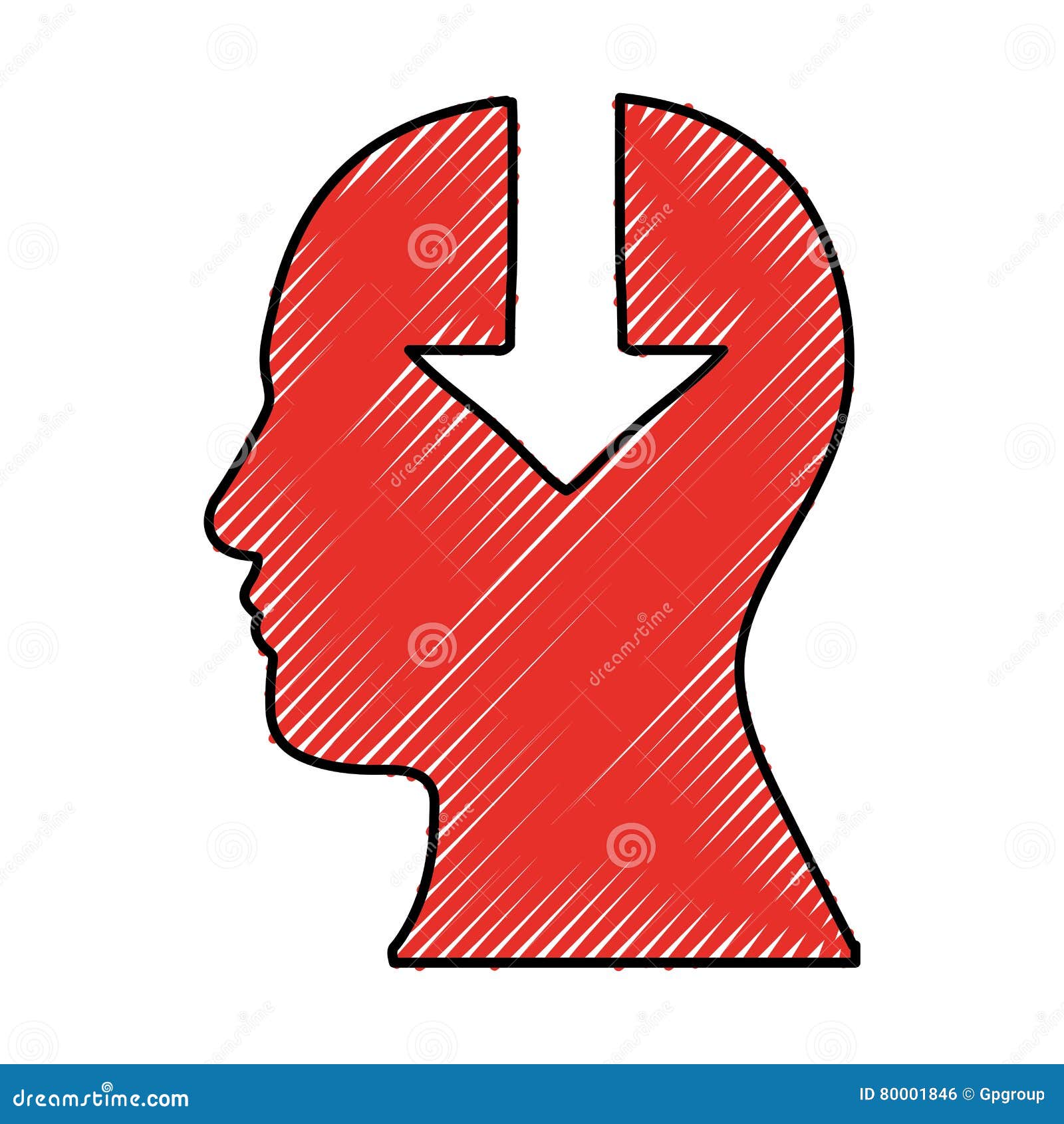 Human Head with Arrow Icon Image Stock Vector - Illustration of ...