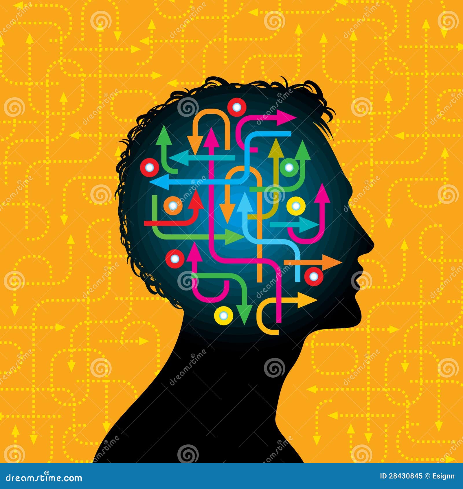 Human Head With Arrow Think Concepts. Royalty Free Stock Photo - Image ...