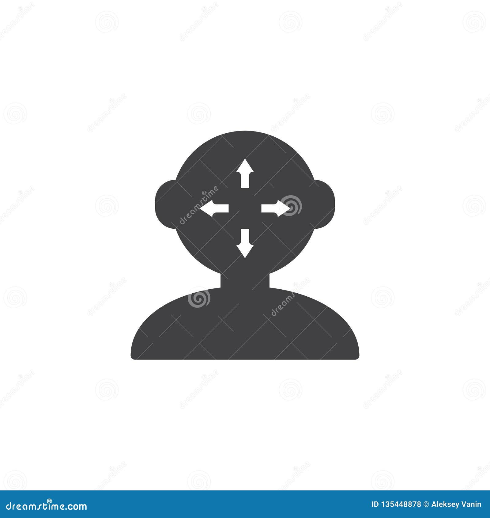Human Head with Arrows Inside Vector Icon Stock Vector - Illustration ...