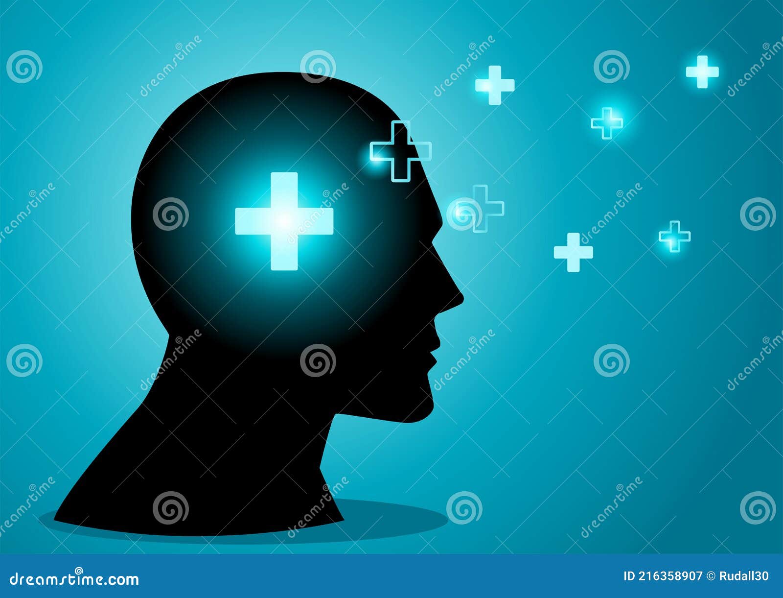 Human Head Attracting or Spreading Positive Symbols Stock Vector ...
