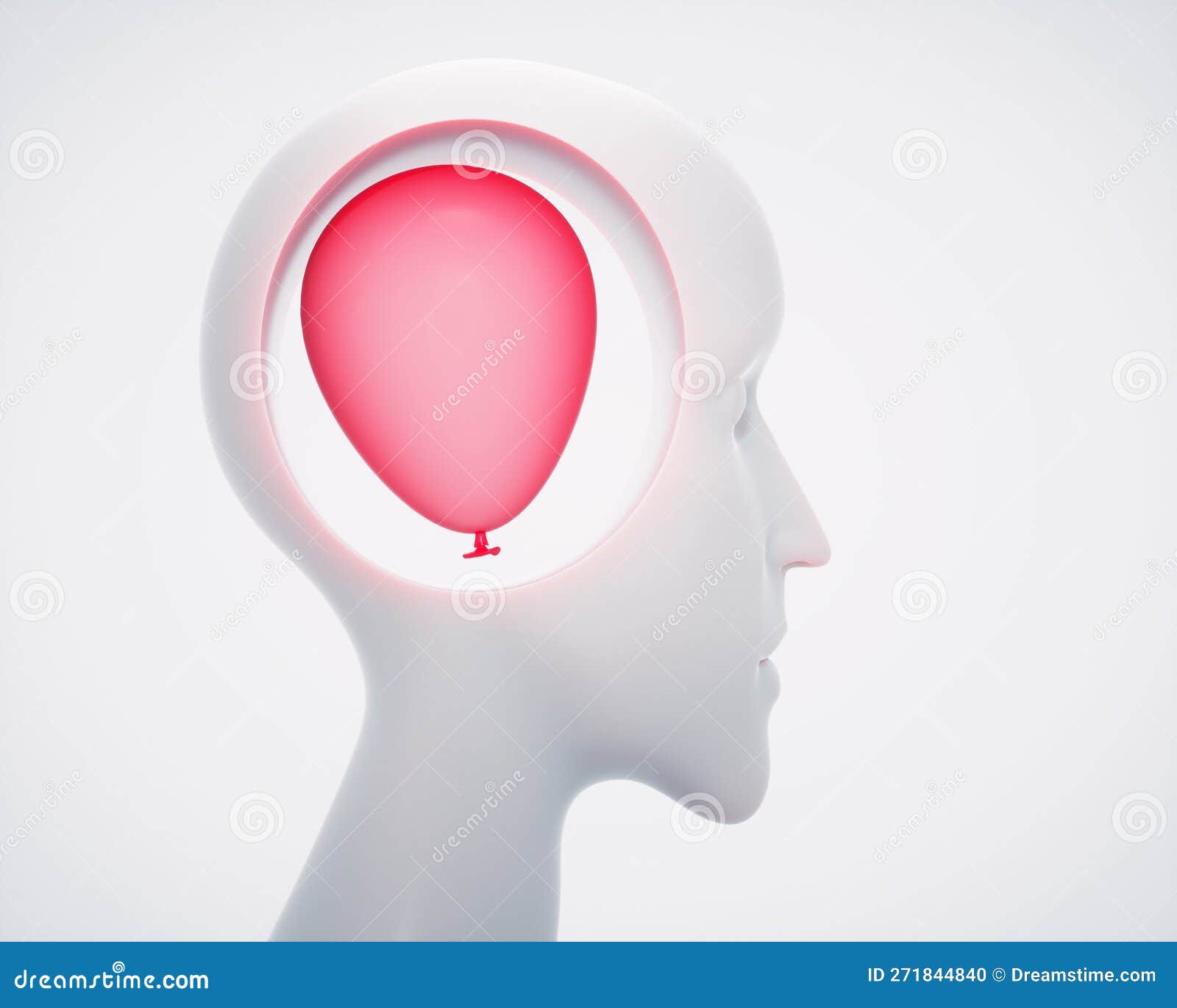 Human Head with a Balloon Inside. Weakness and Mindset Concept Stock ...