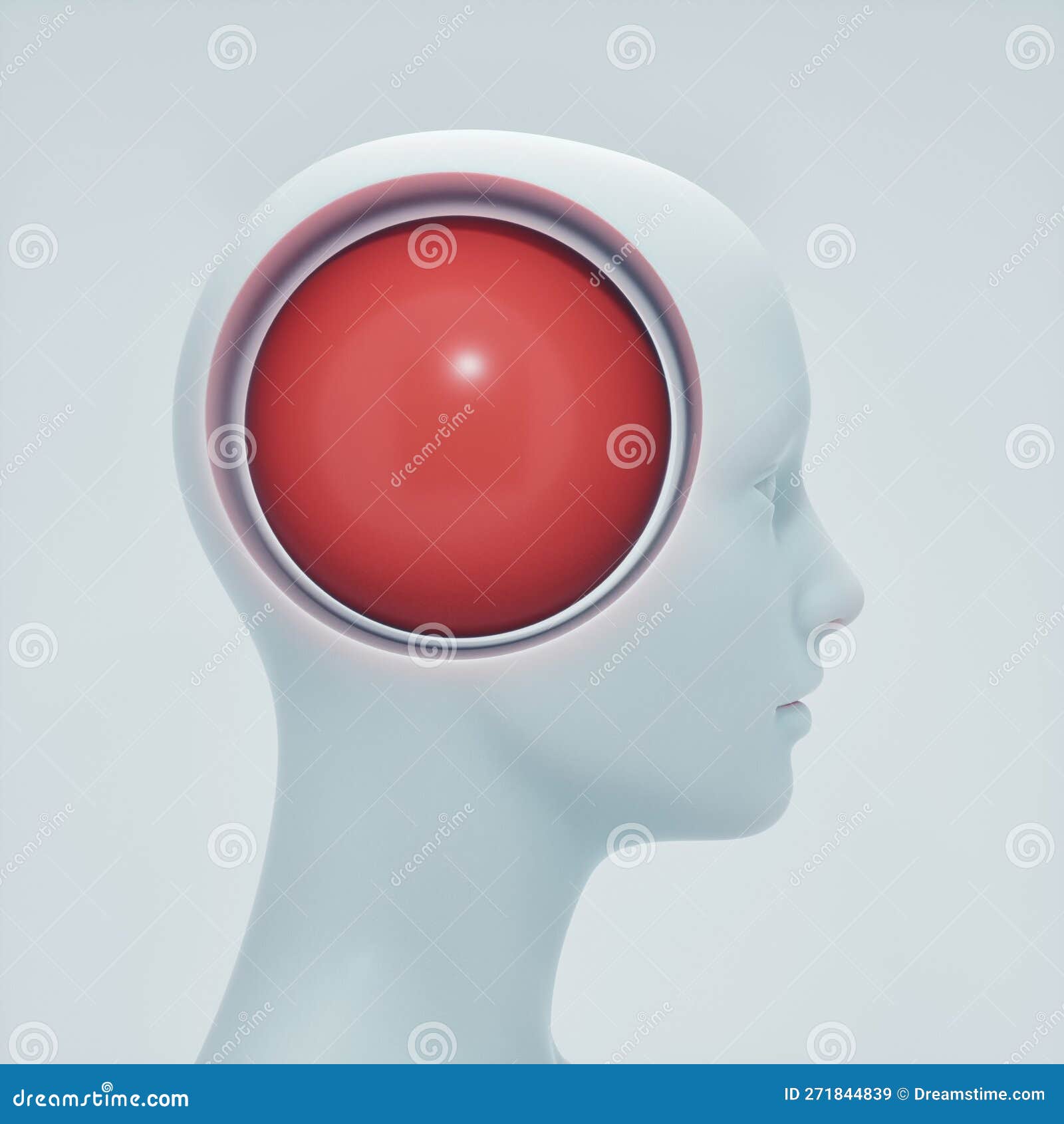 Human Head and a Big Ideea. Intelligence Concept Stock Illustration ...