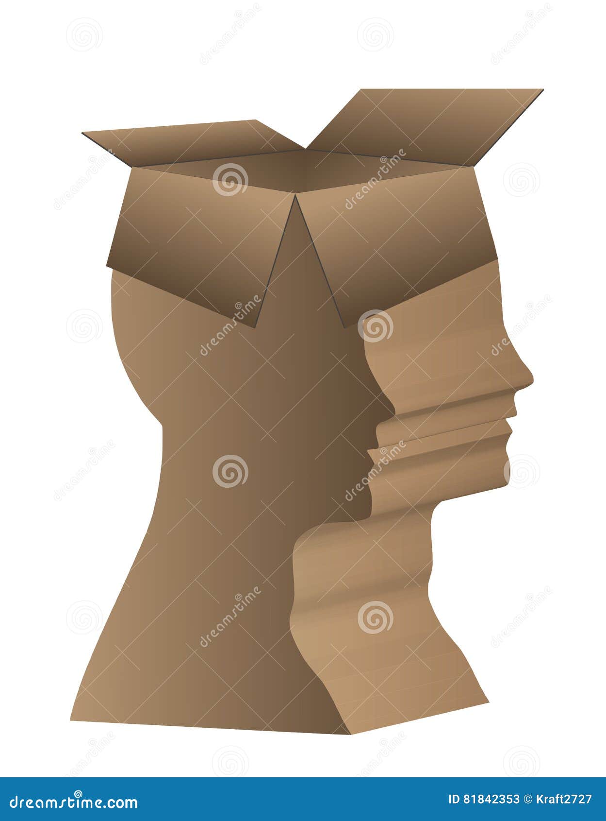 Human head box stock vector. Illustration of human, crisis - 81842353