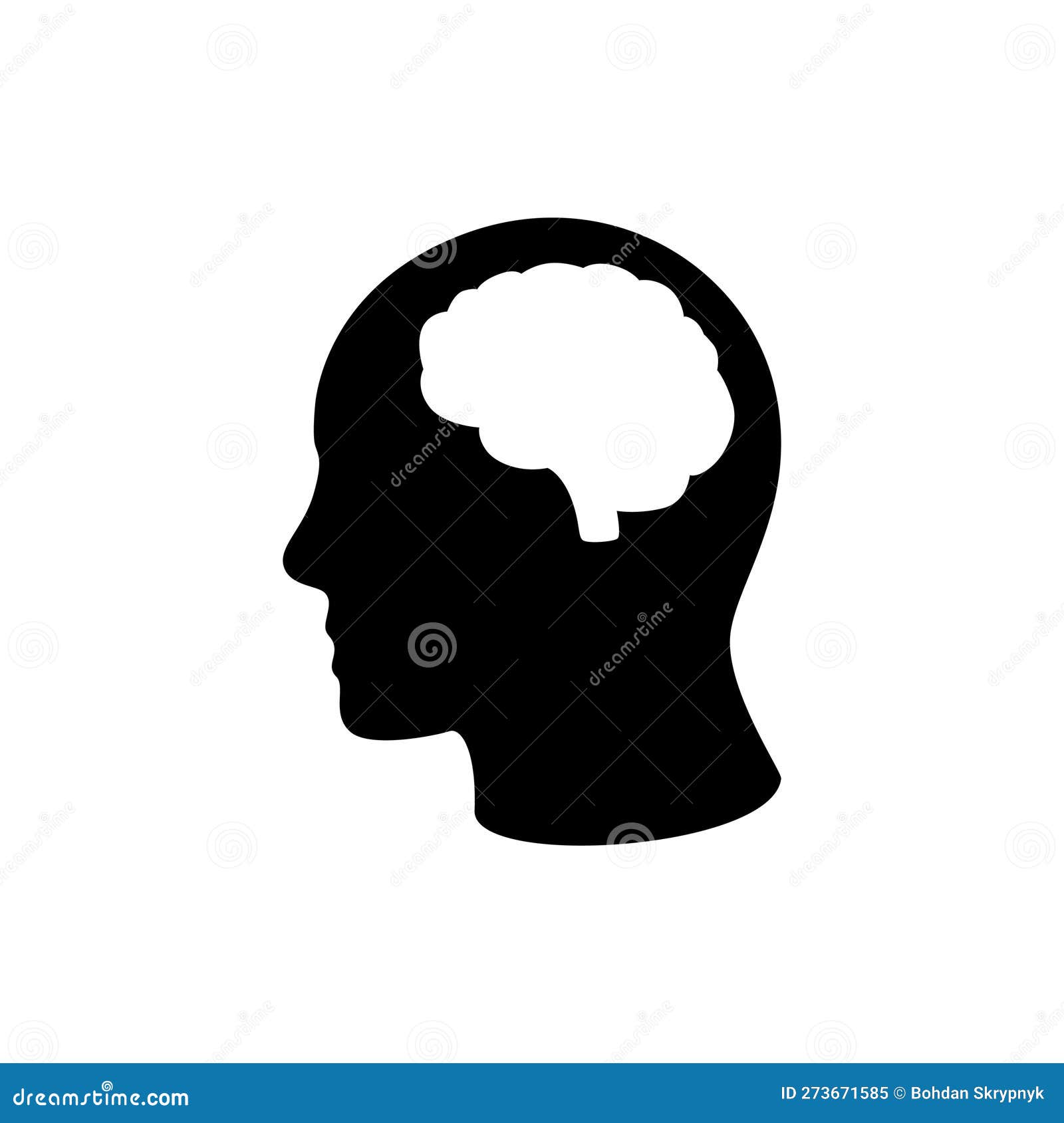 Human Head with Brain. Anatomical Structure and Weak Mind Stock Vector ...