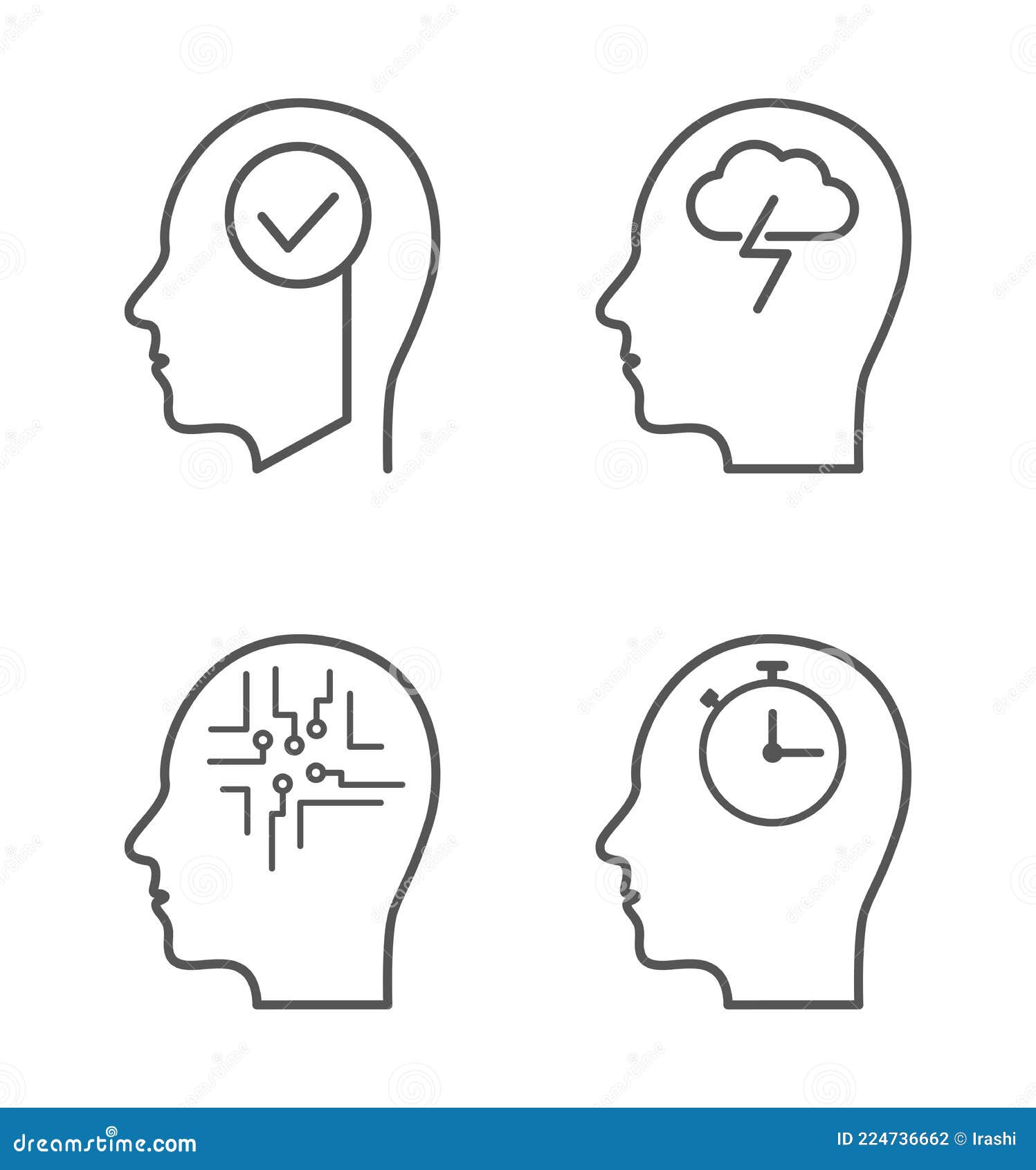 Human head brain cloud stock vector. Illustration of brain - 224736662