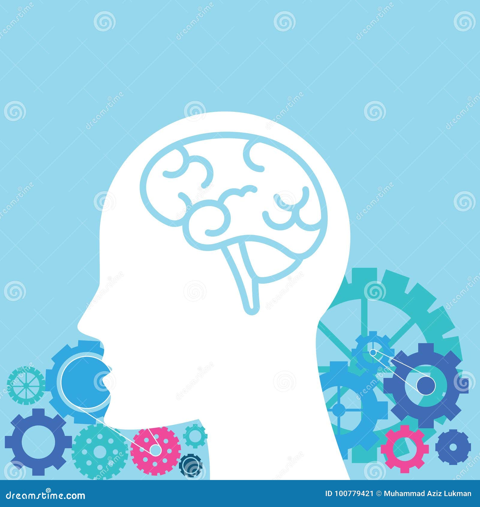 Human Head, Brain and Gear Concept for Continuous Work and Creativity ...