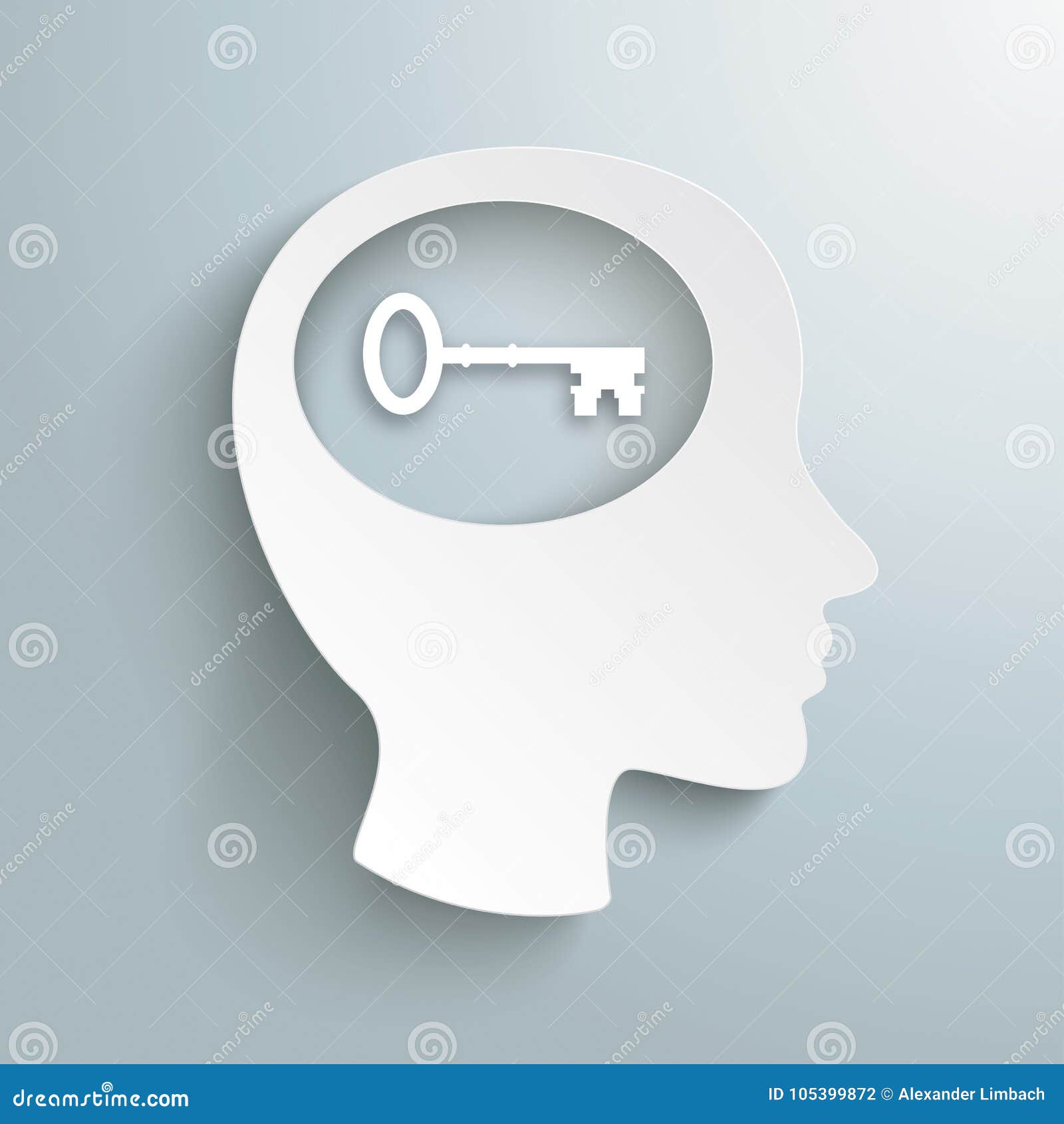 Human Head Brain Key stock vector. Illustration of improving - 105399872