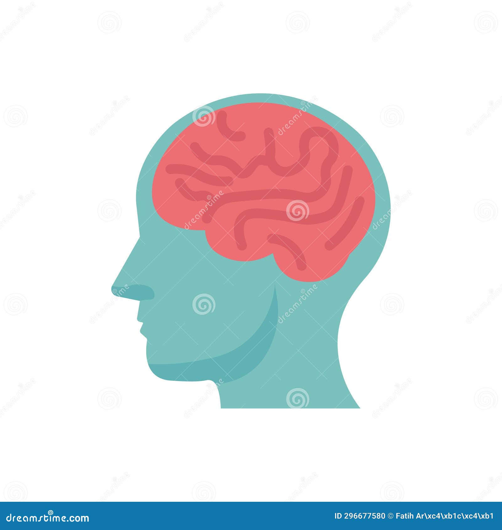 Human Head with Brain. Neurology. Vector Illustration Stock Vector ...
