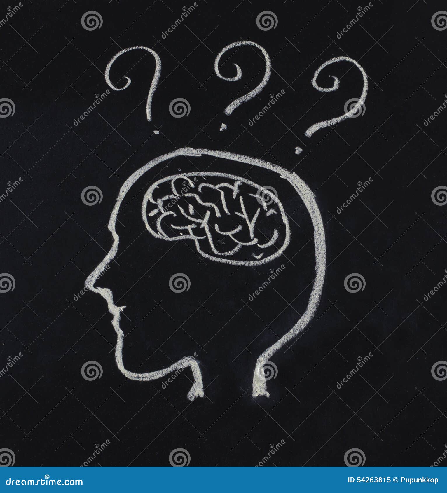 Human Head,brain and Question Mark in Idea Concept Stock Image - Image ...