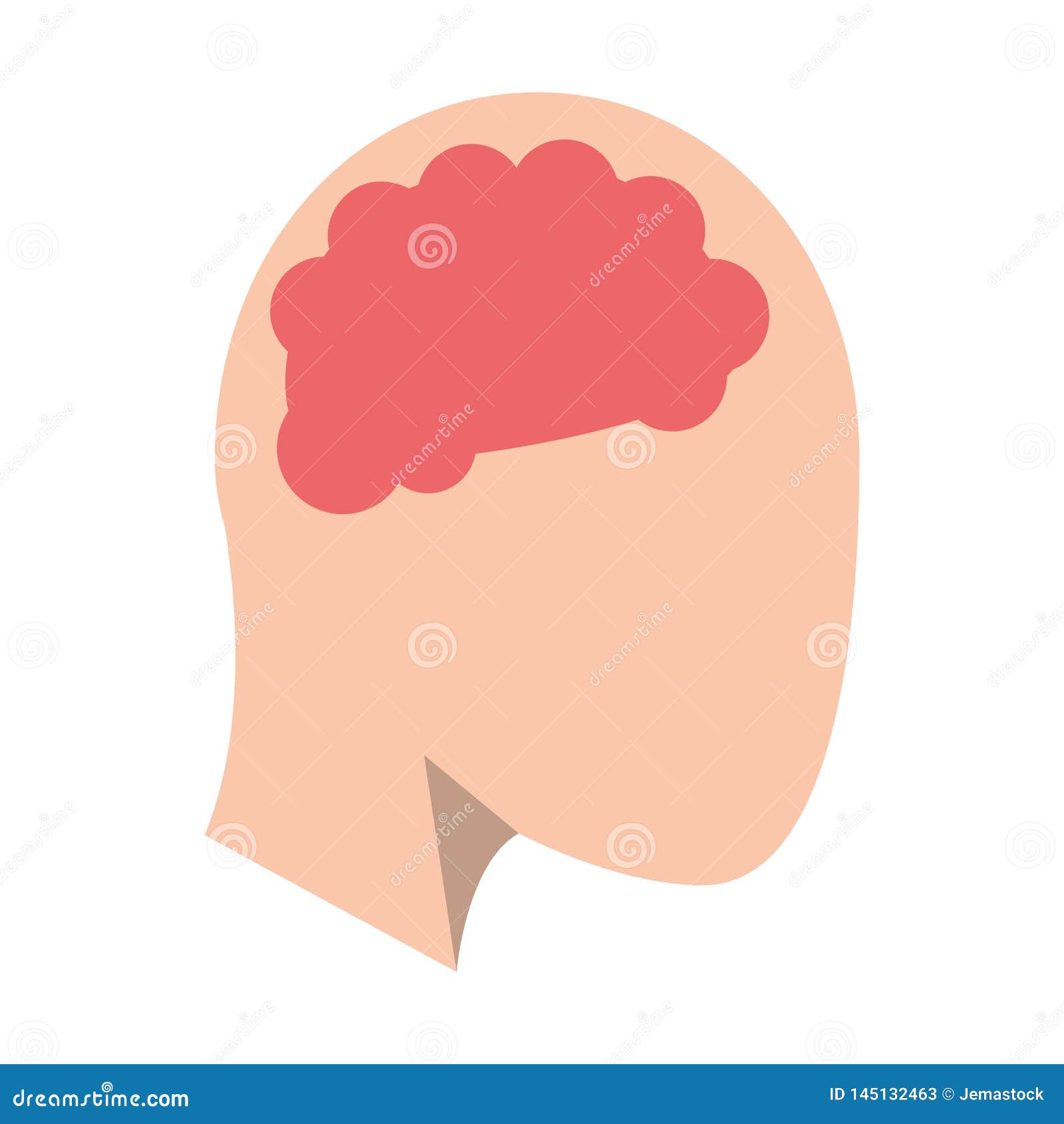 Human Head with Brain Symbol Stock Vector - Illustration of concept ...