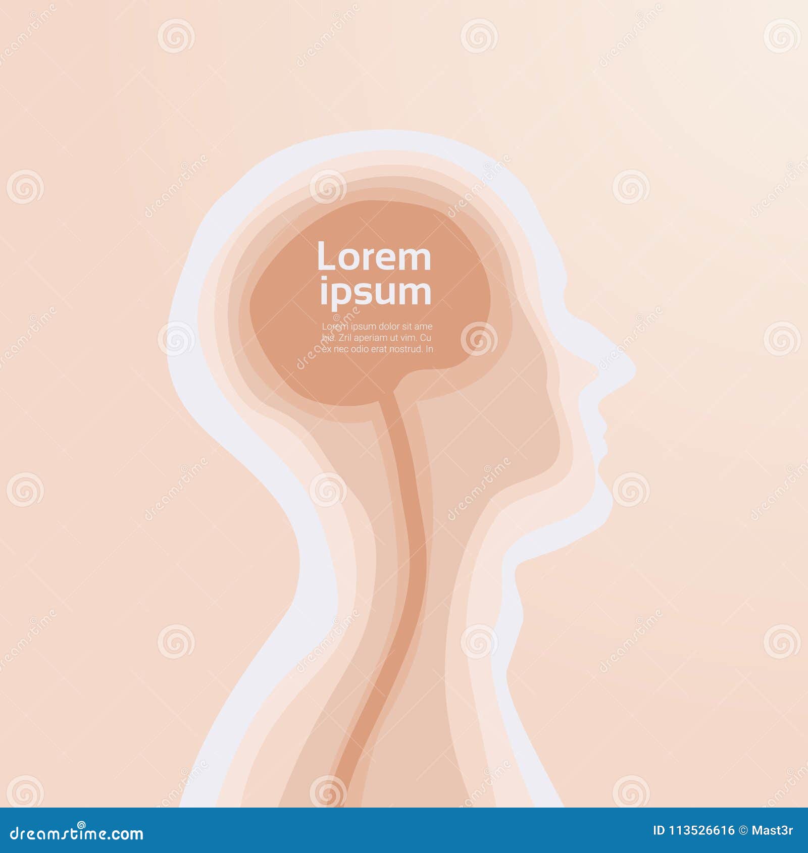 Human Head Brain Template Creative Silhouette with Copy Space Stock ...