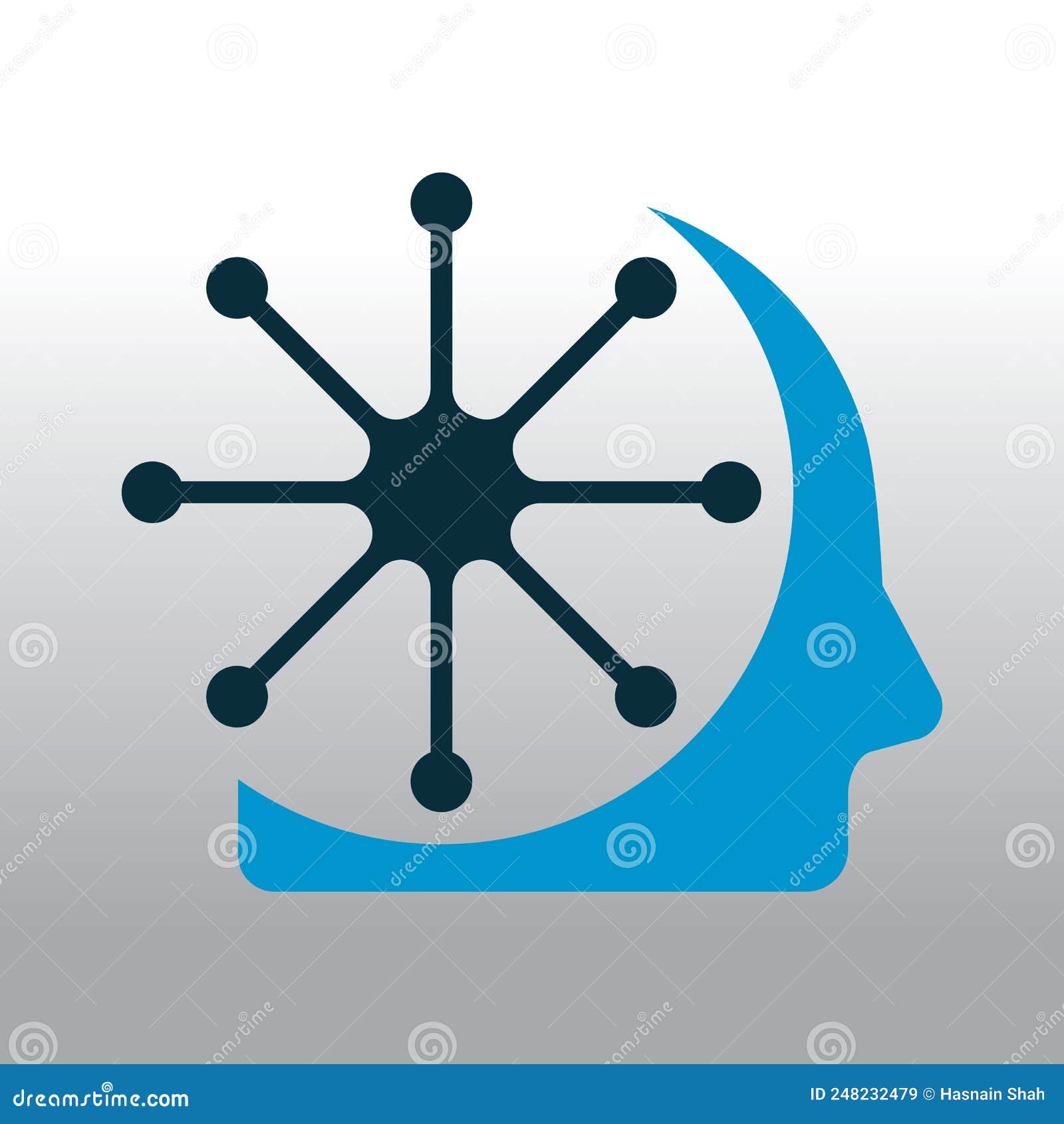 Human Head and Brain Vector Icon. Stock Vector - Illustration of brain ...