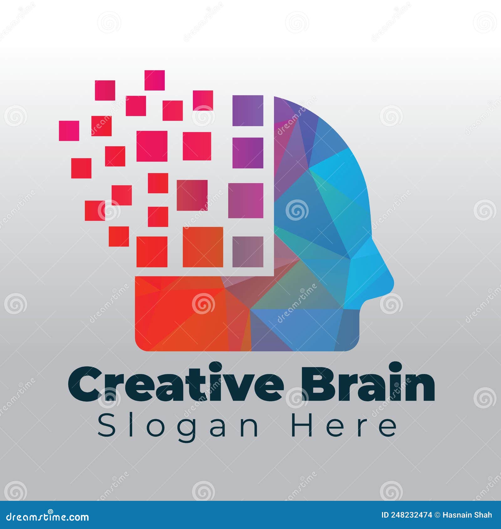 Human Head and Brain Vector Icon. Stock Vector - Illustration of ...
