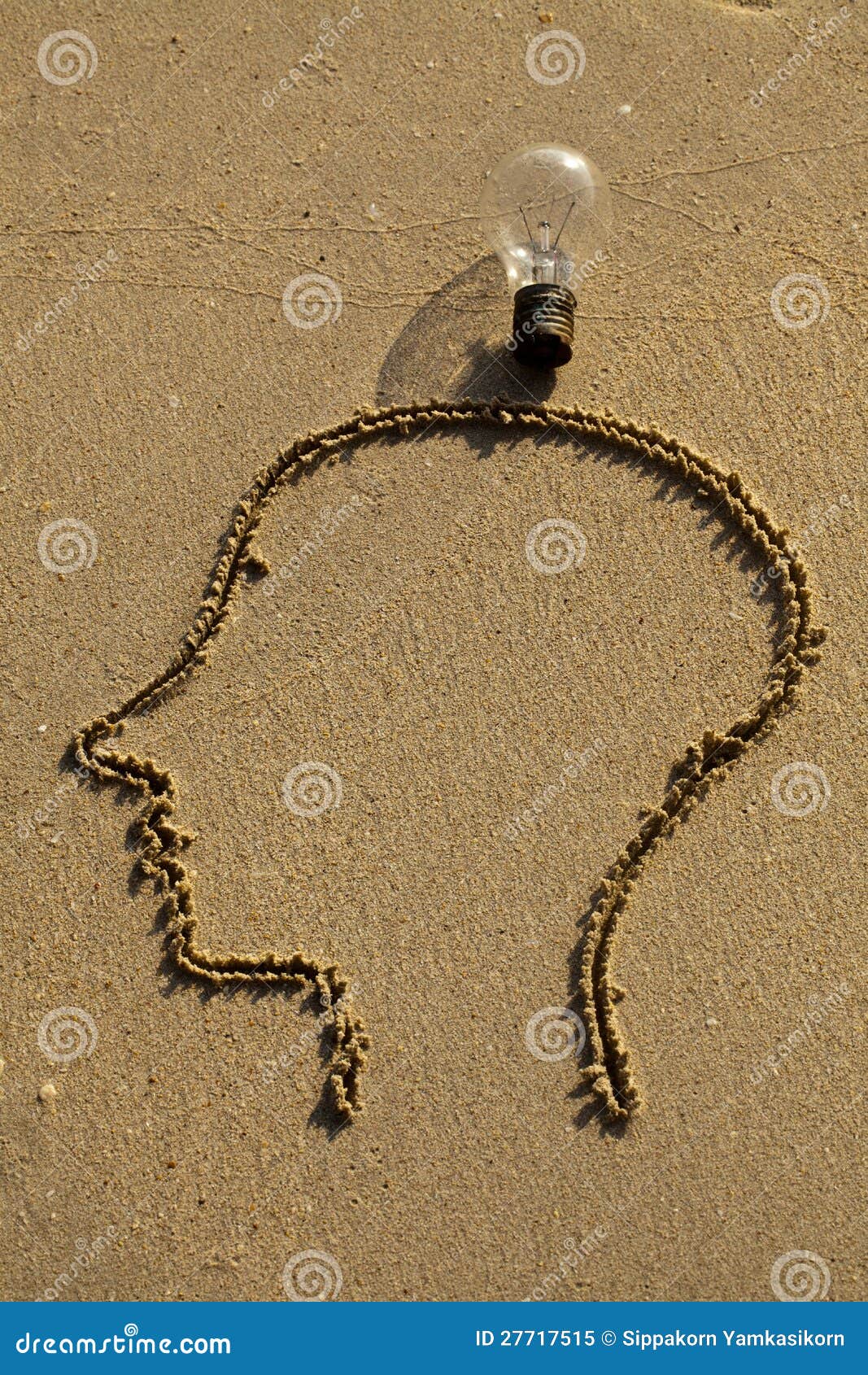 Human head and bulb stock image. Image of creative, concept - 27717515
