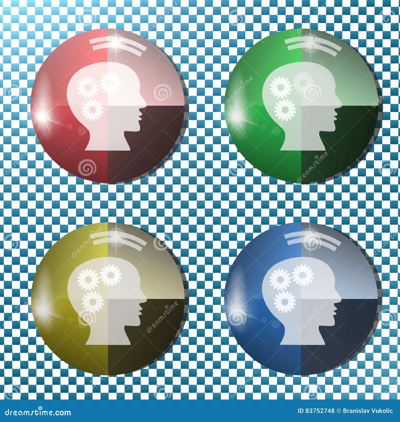 Human Head Button,icon,3D Illustration Stock Illustration ...