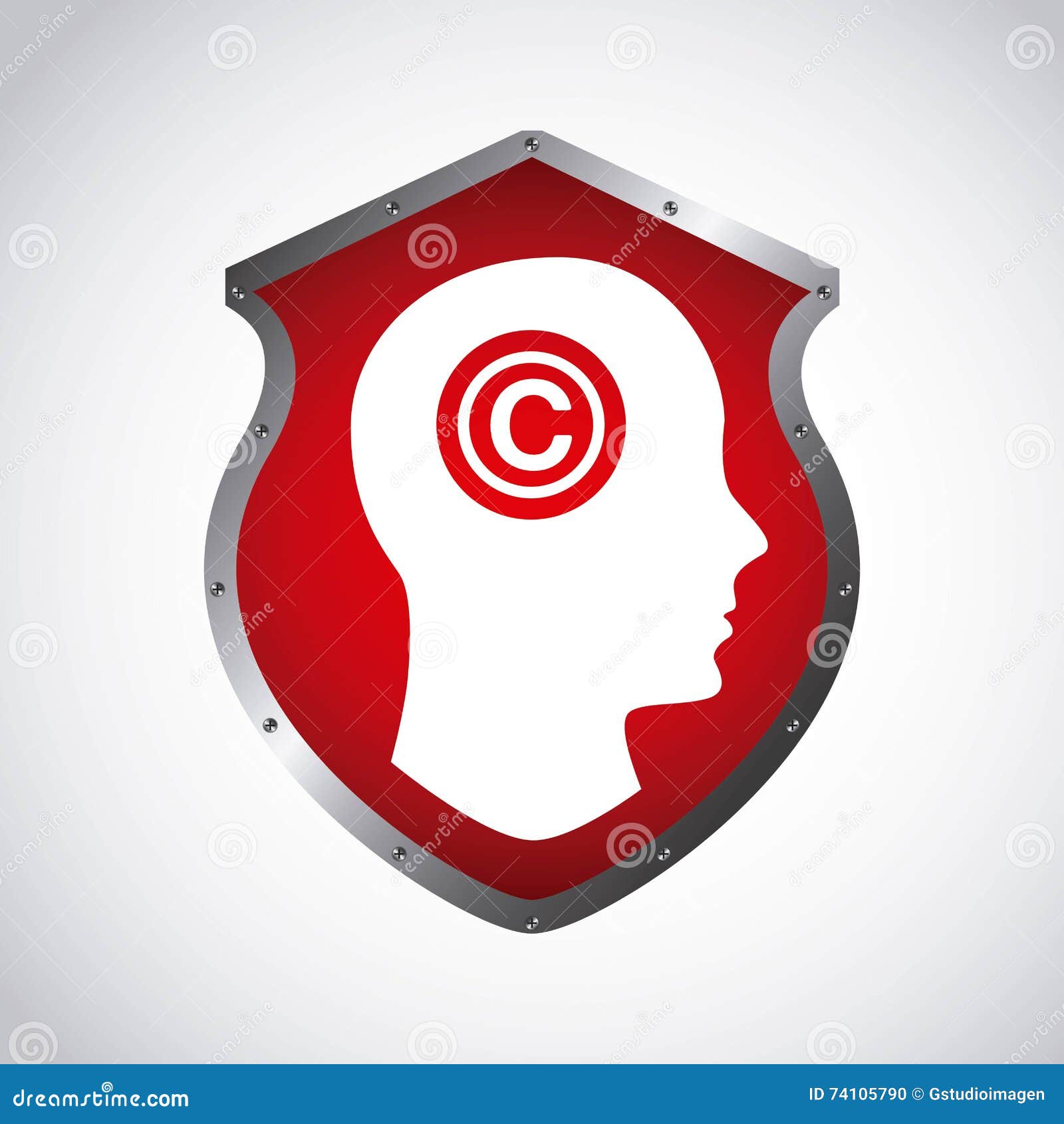 Human Head and C Icon. Copyright Design. Vector Graphic Stock ...