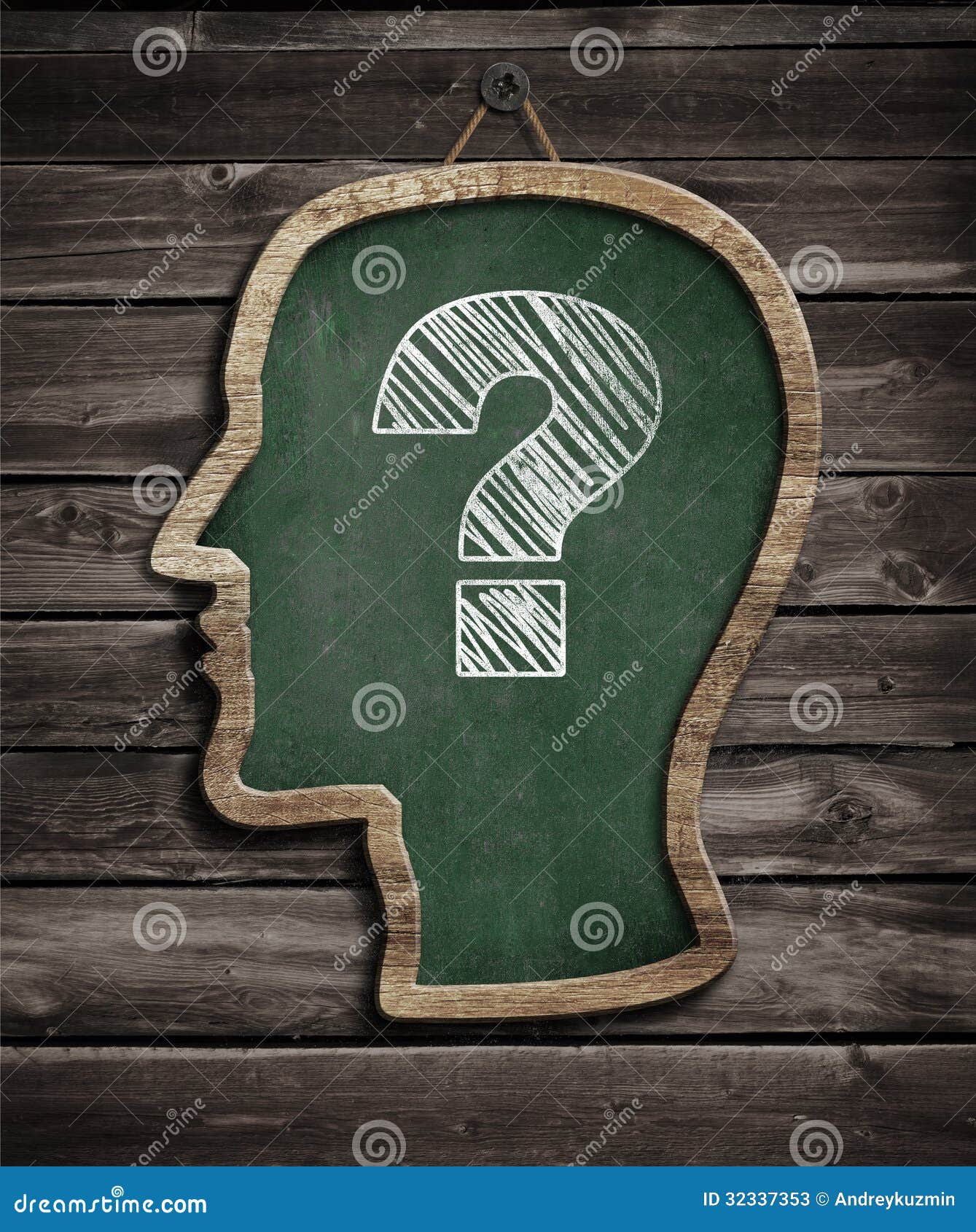 Human Head Chalkboard and Question Mark Concept Stock Image - Image of ...