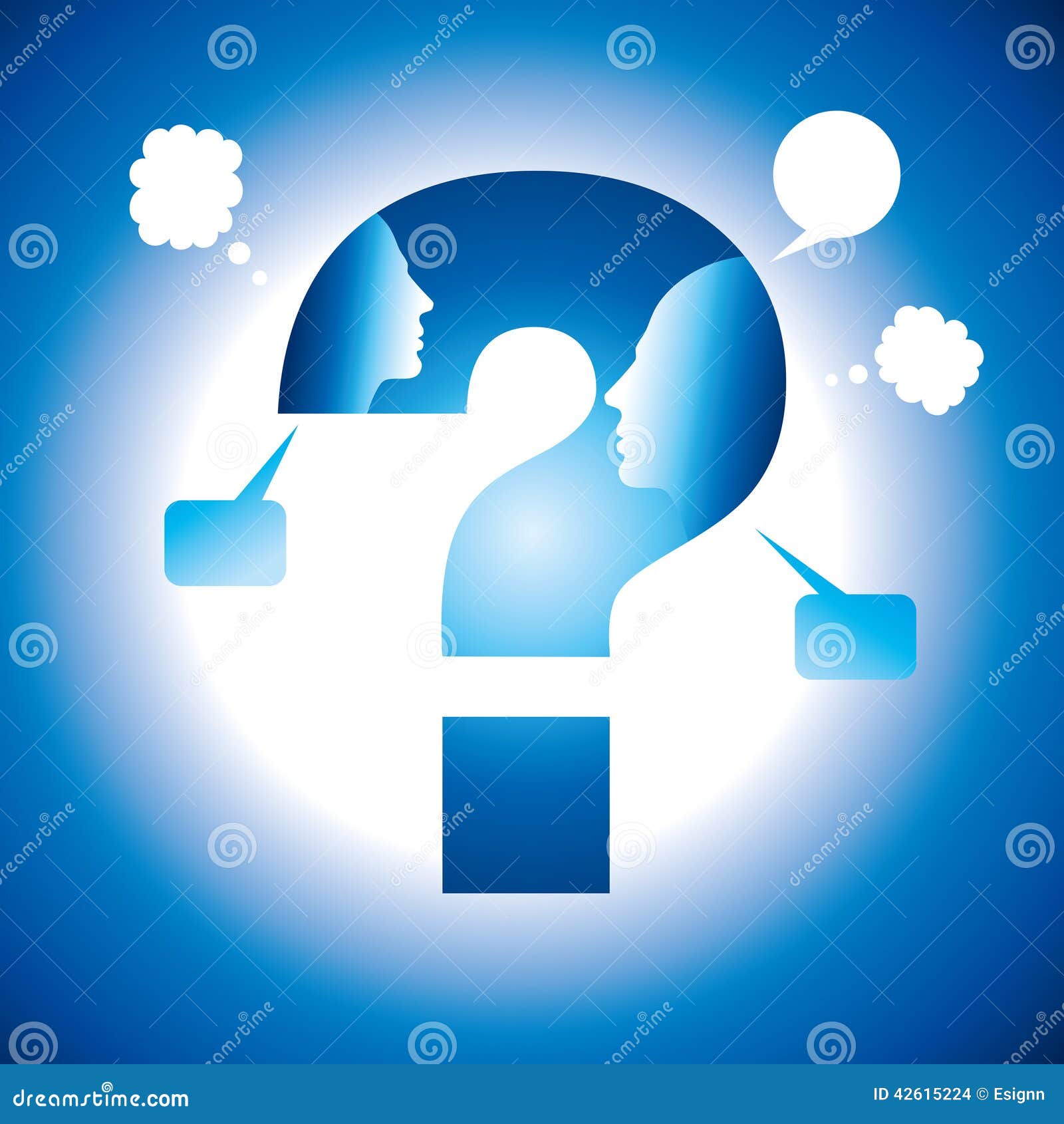 Human Head Chat with Question Mark Stock Vector - Illustration of ...