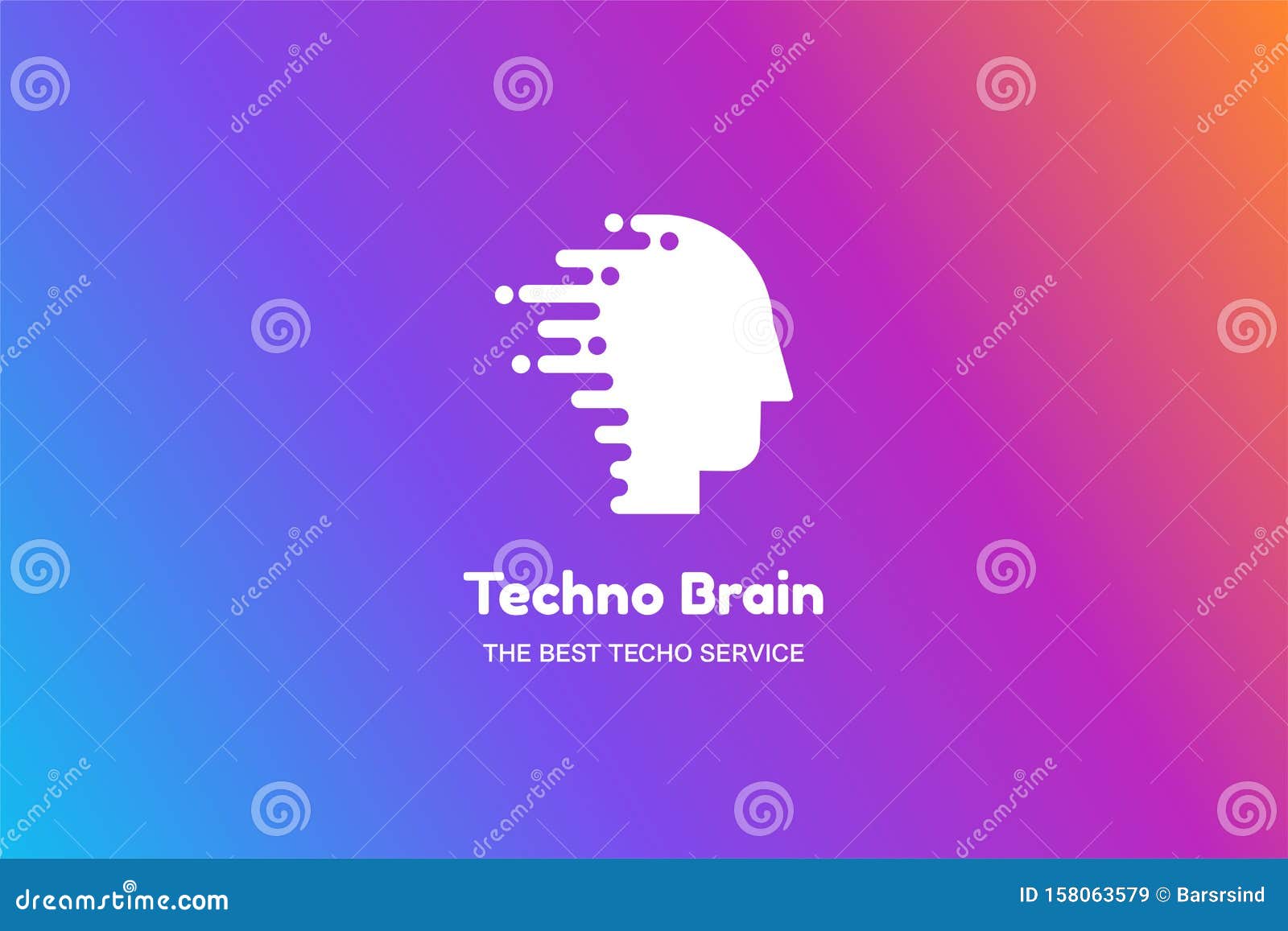 Human Head and Chip Techno Brain Multimedia Logo Stock Illustration ...