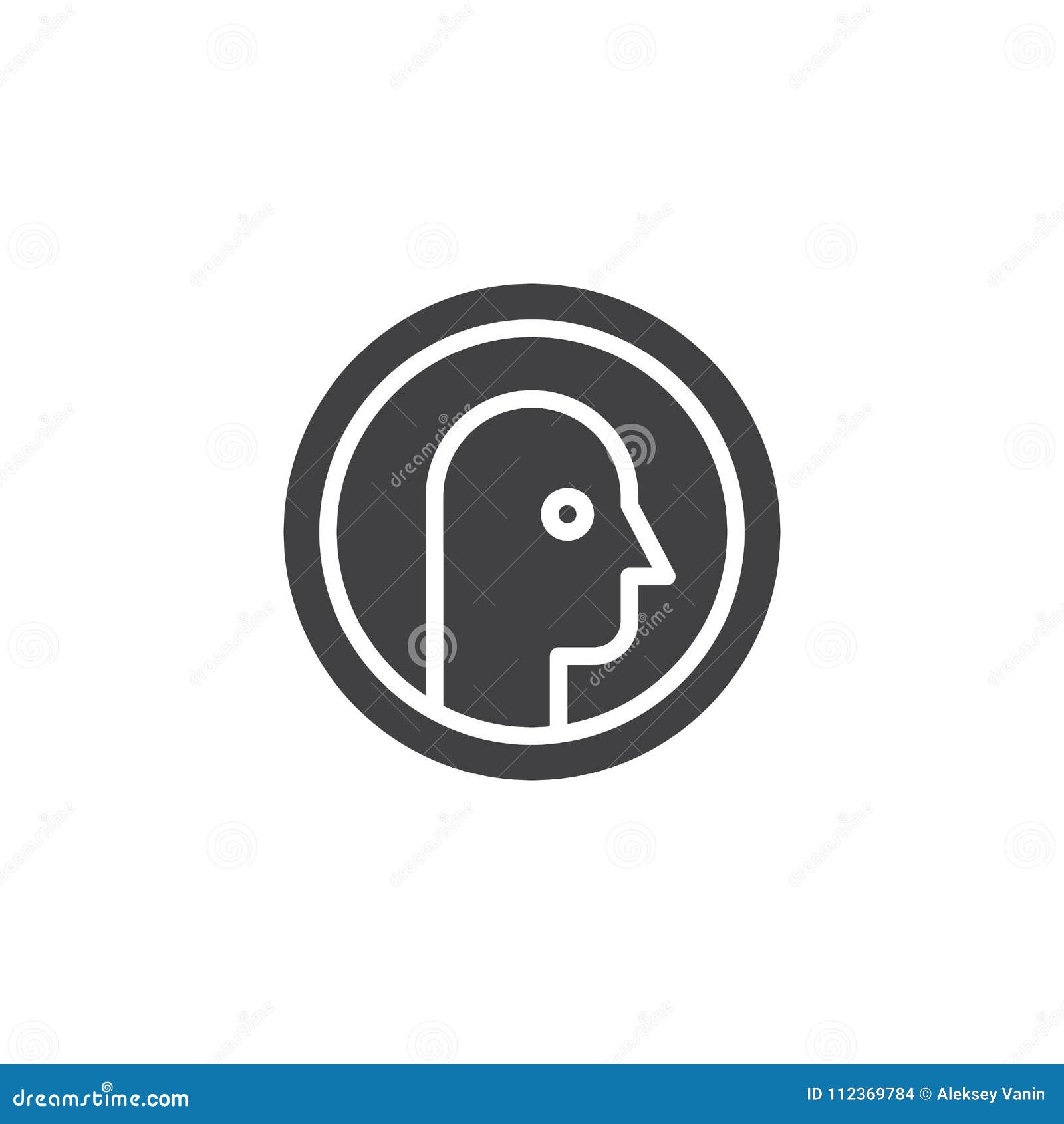 Human Head in Circle Vector Icon Stock Vector - Illustration of member ...