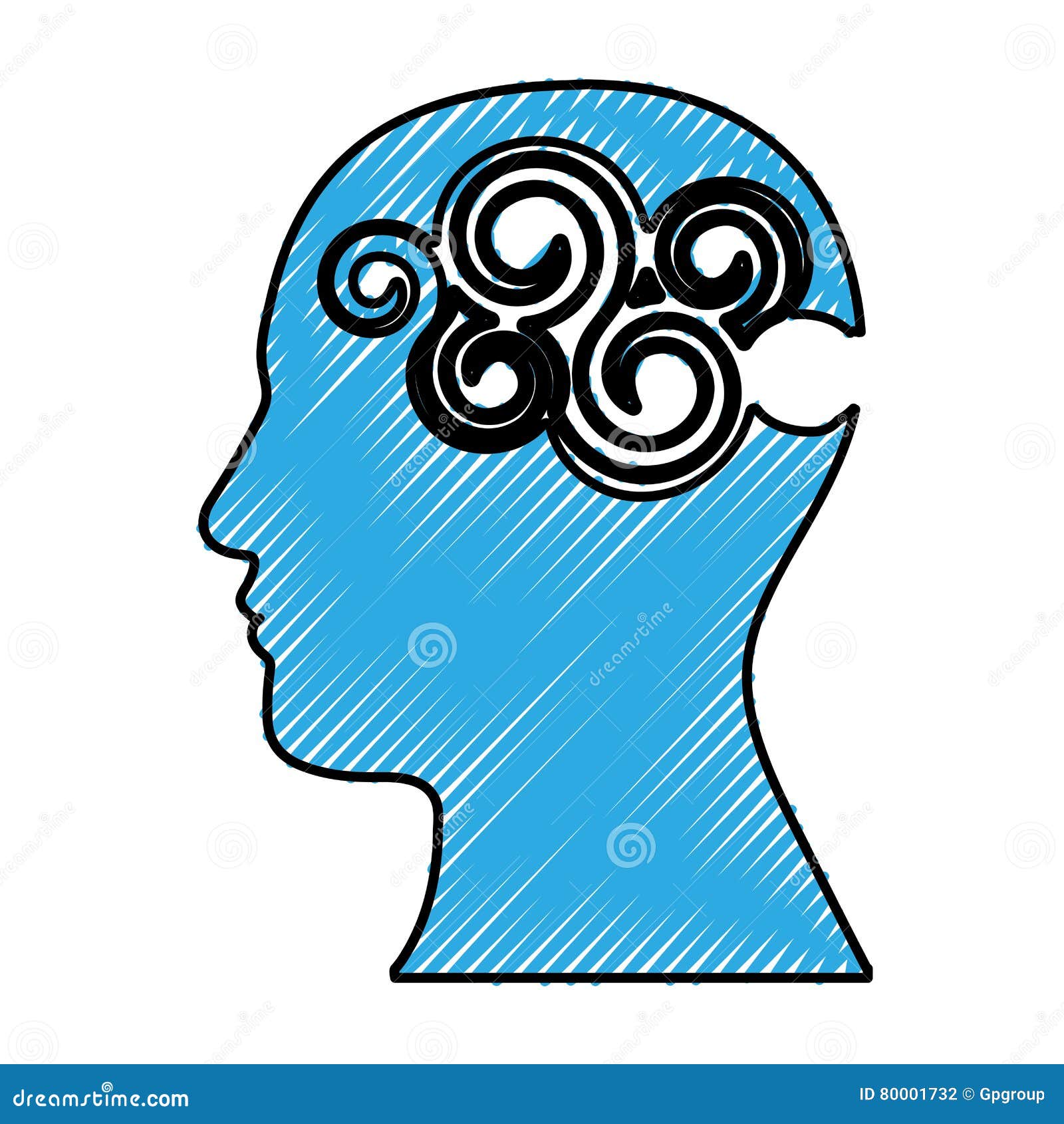 Human Head with Cloud Icon Image Stock Vector - Illustration of ...