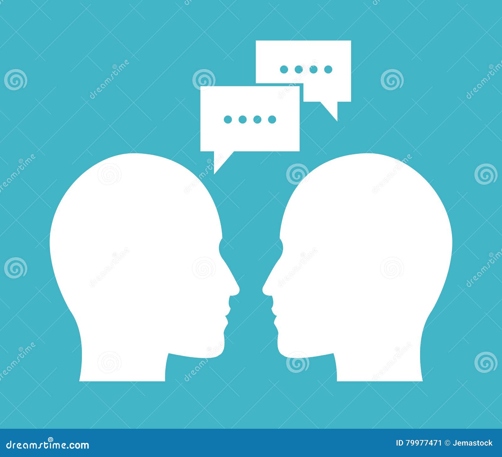 Human Head and Communication Bubble Design Stock Vector - Illustration ...