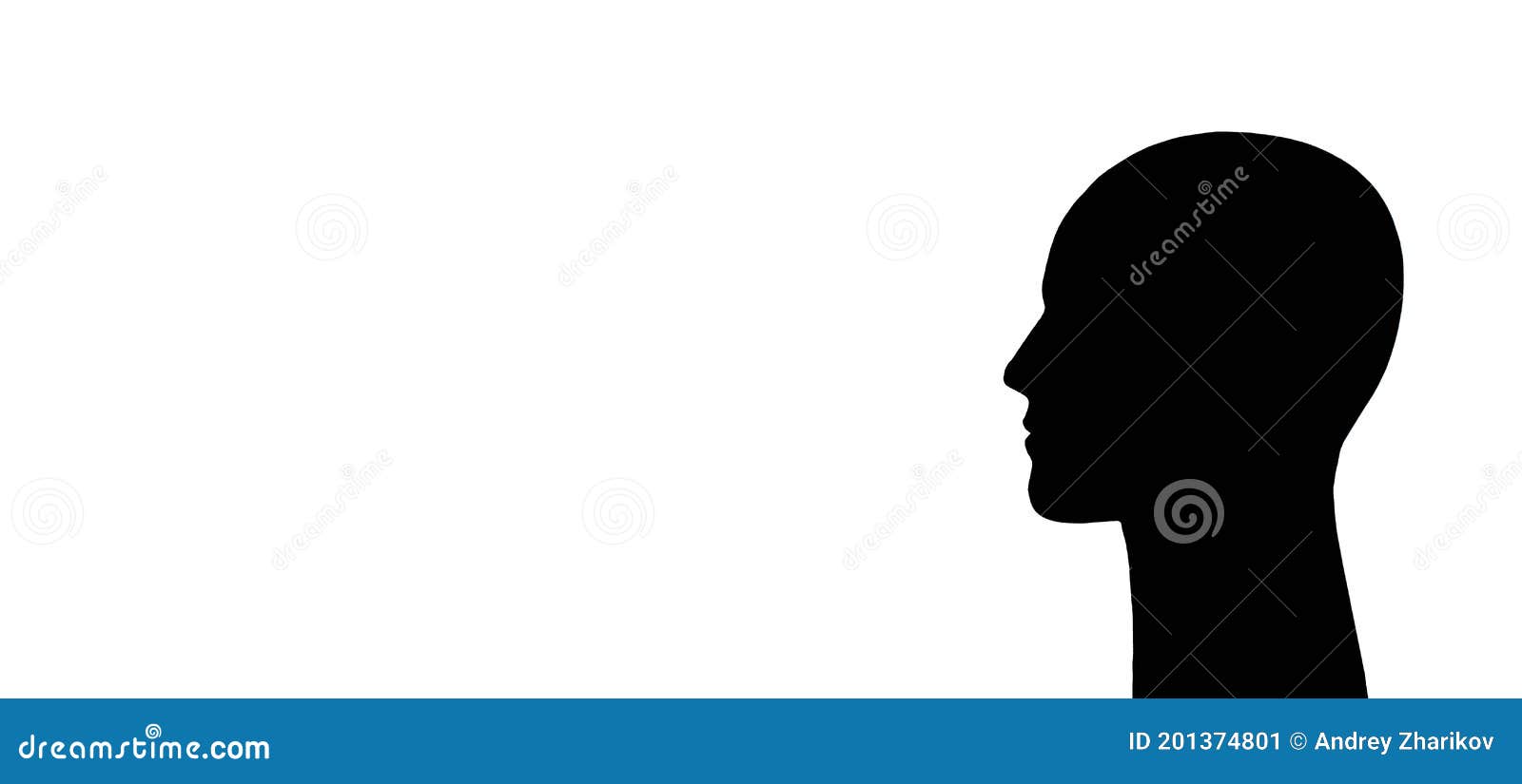 Human Head Contour. on a White Background. Isolated Stock Image - Image ...