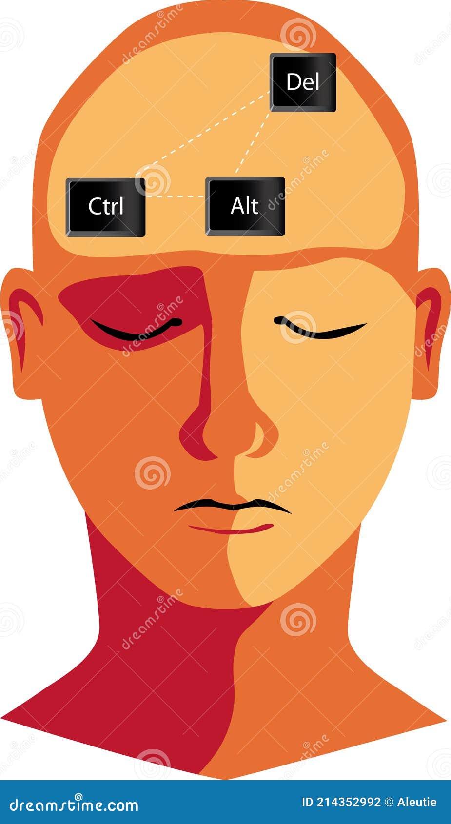 Reboot your brain stock vector. Illustration of head - 214352992