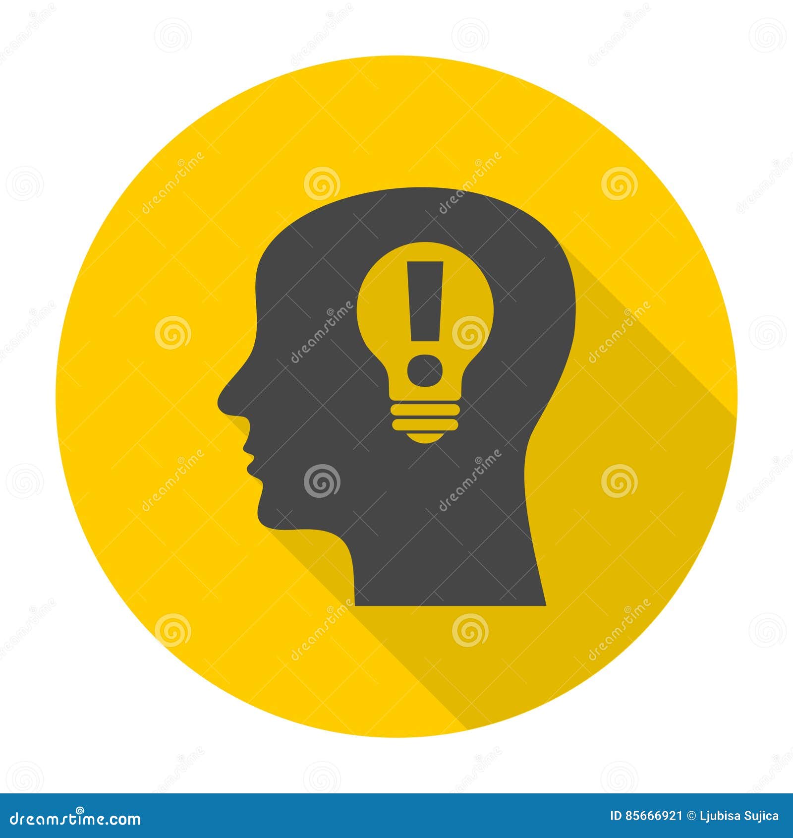 Human Head, Creative Idea Icon with Long Shadow Stock Vector ...