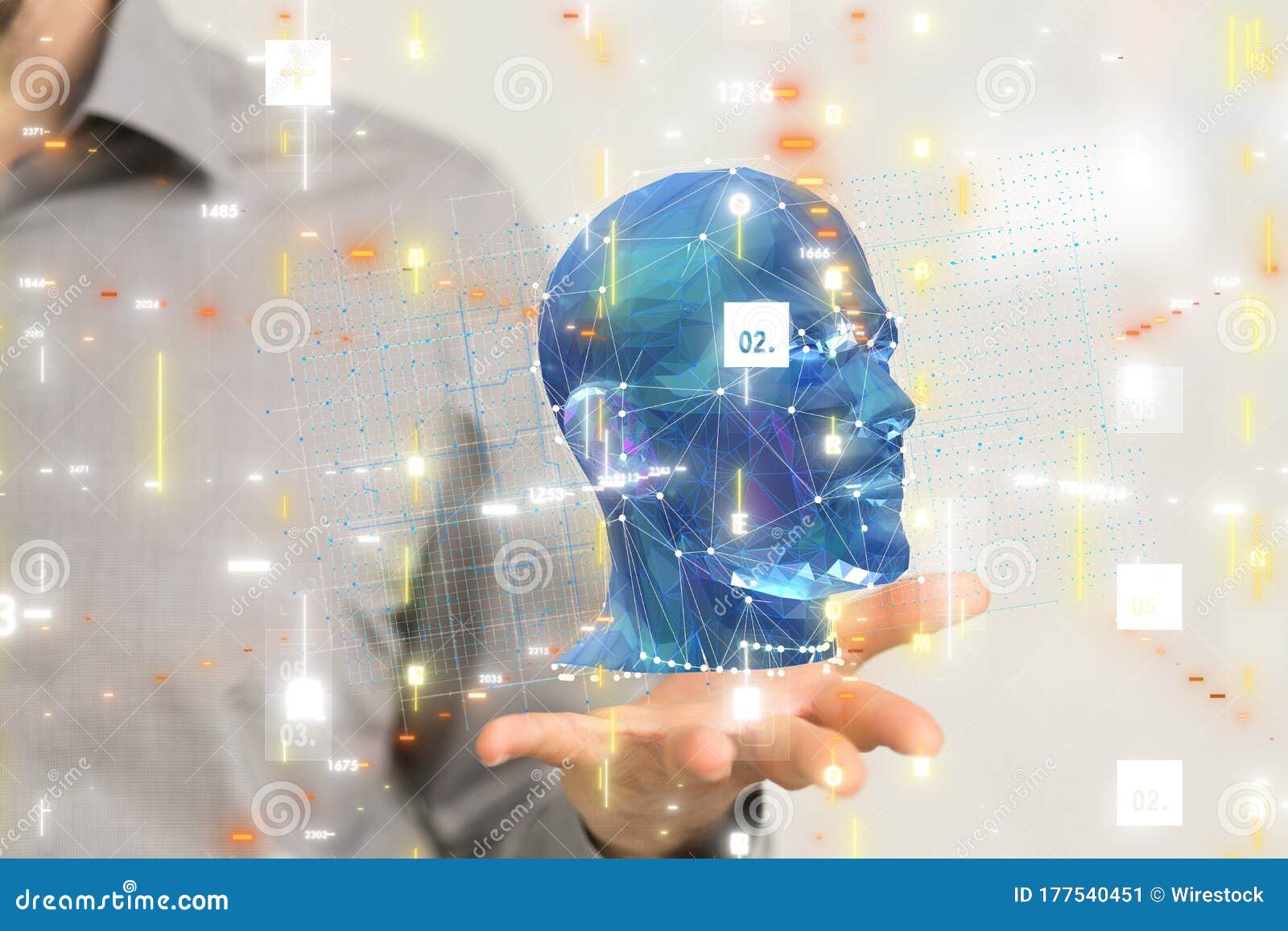A Human Head Cyber Mind Digital Technology Stock Image - Image of brain ...