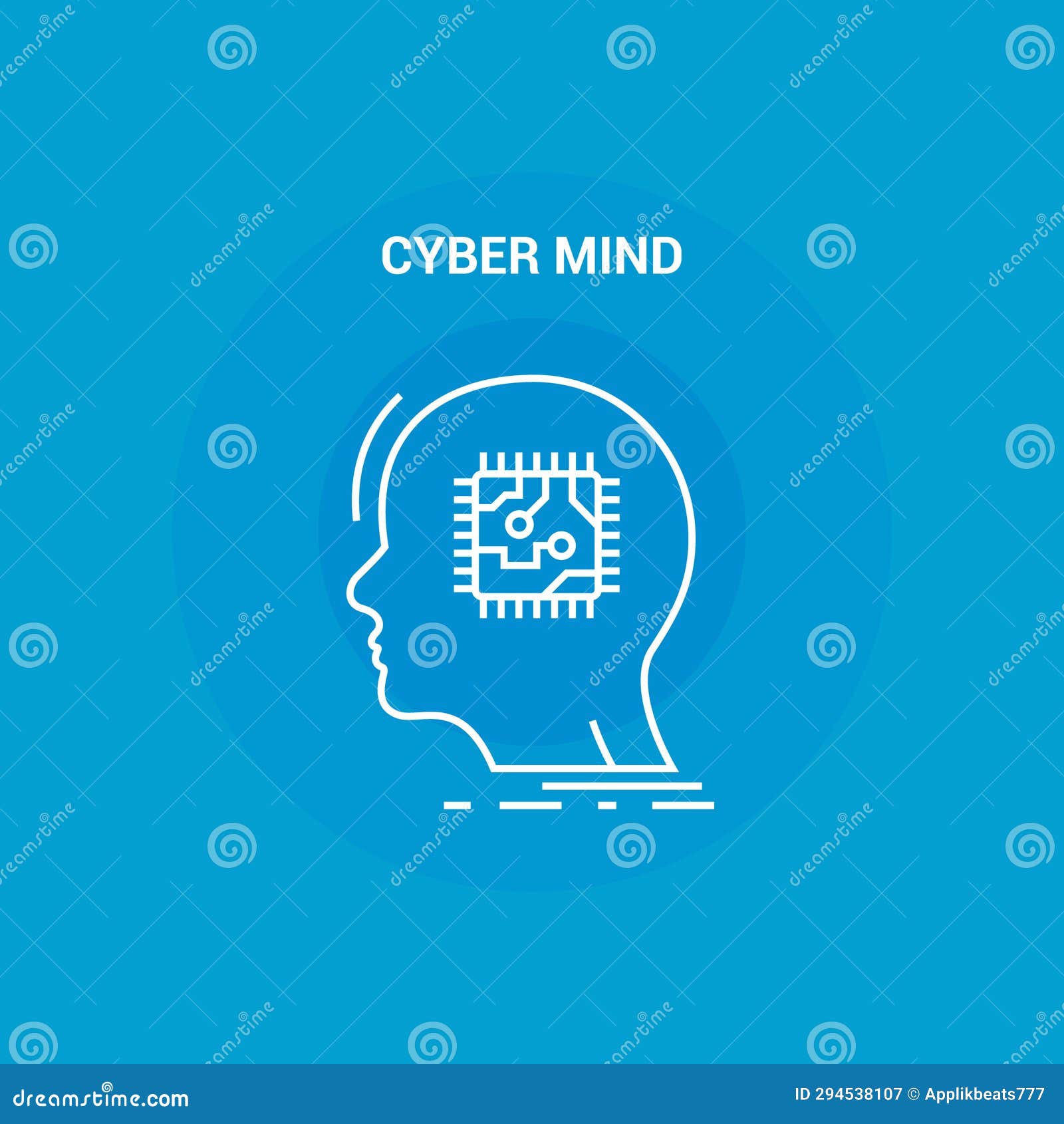 Human Head Cyber Mind Digital Technology. Cyber Brain Logo Future Tech ...