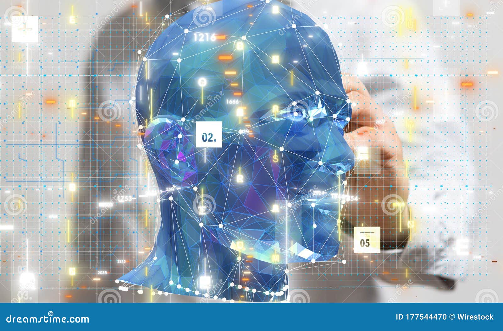 A Human Head Cyber Mind Digital Technology Stock Photo - Image of ...