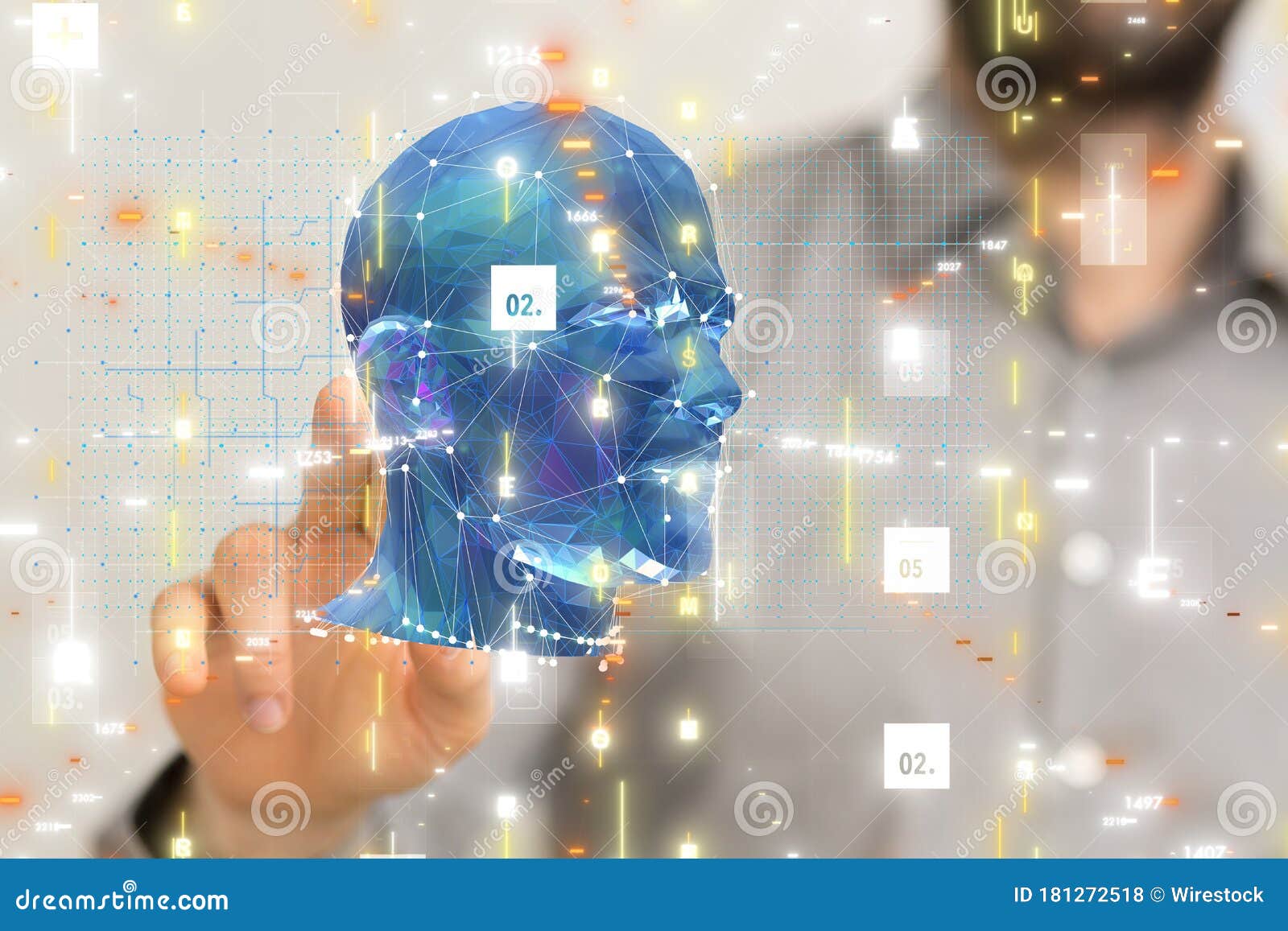 A Human Head Cyber Mind Digital Technology Stock Photo - Image of gear ...