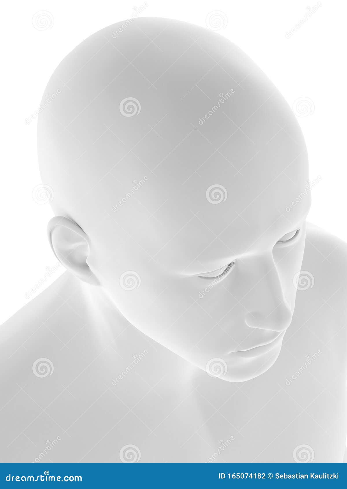 The human head stock illustration. Illustration of rendered - 165074182