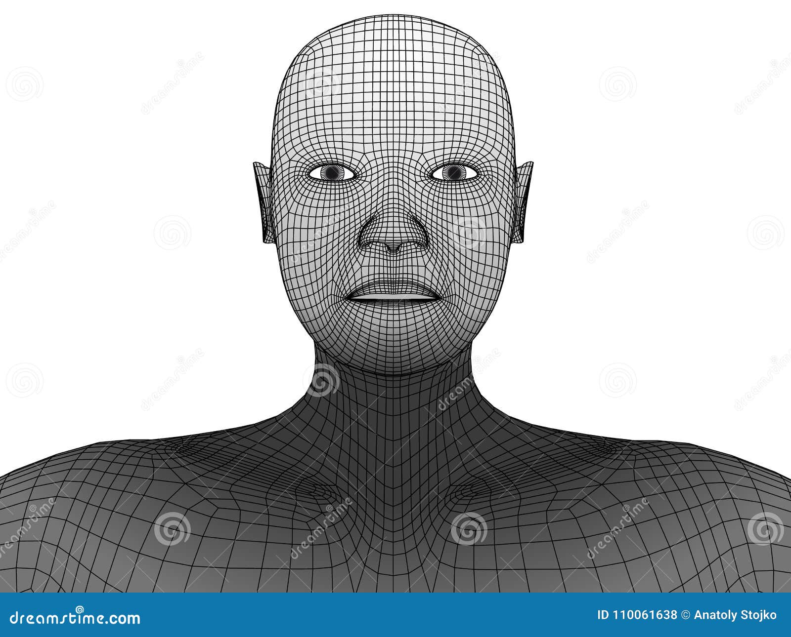 Human Head 3d Wireframe Vector. Stock Vector - Illustration of ...