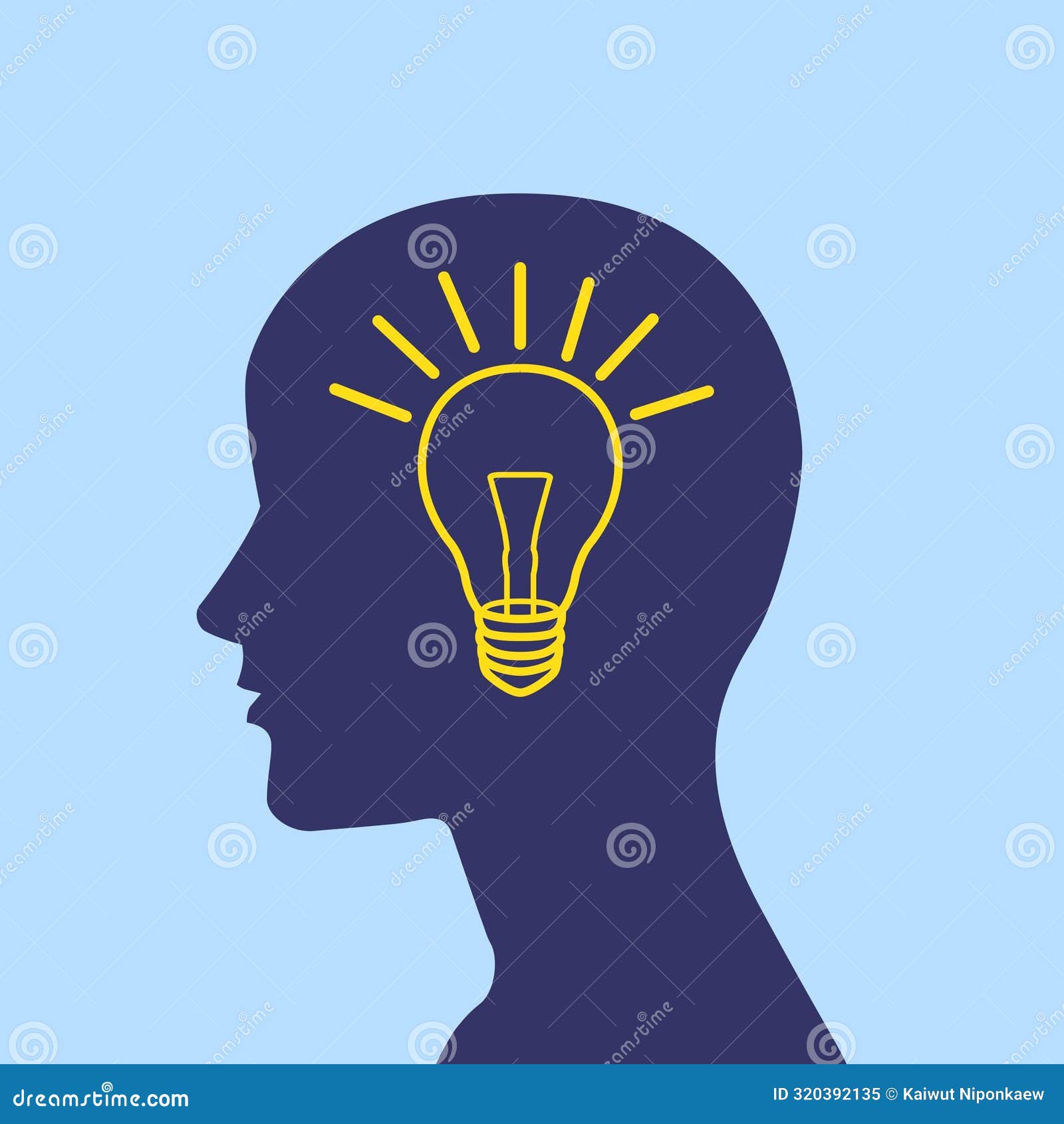 Human Head Design Creativity and Think Concept Stock Vector ...