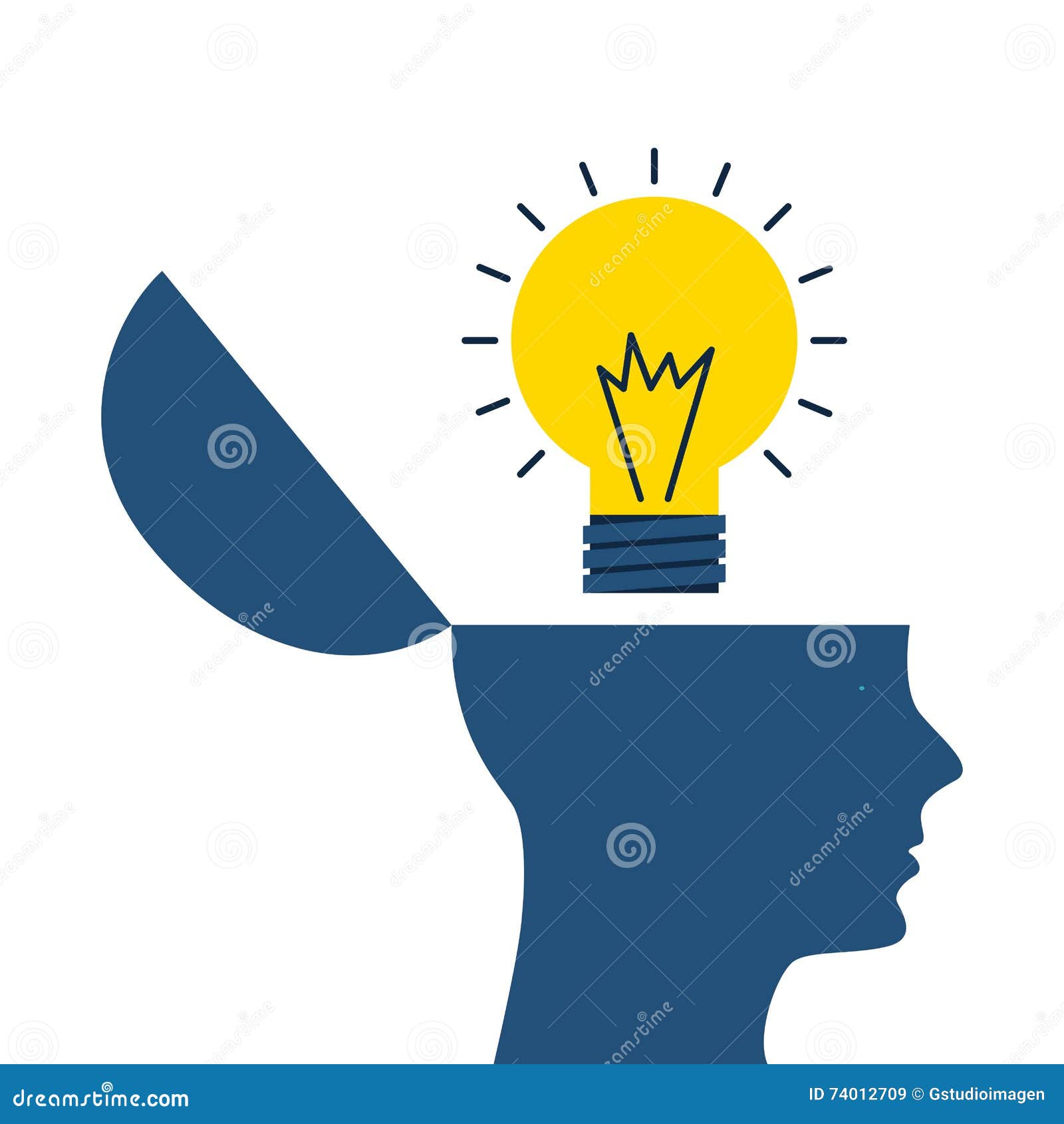 Human Head Design. Creativity and Think Concept. Vector Graphic Stock ...