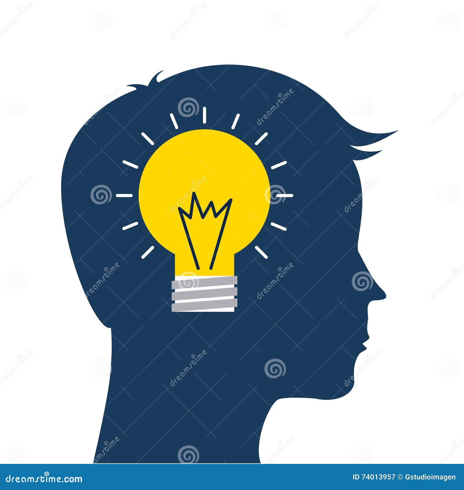 Human Head Design. Creativity and Think Concept. Vector Graphic Stock ...