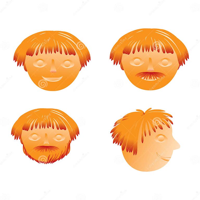 Human Head in Different Angles, Cartoon Illustration, Isolated Object ...