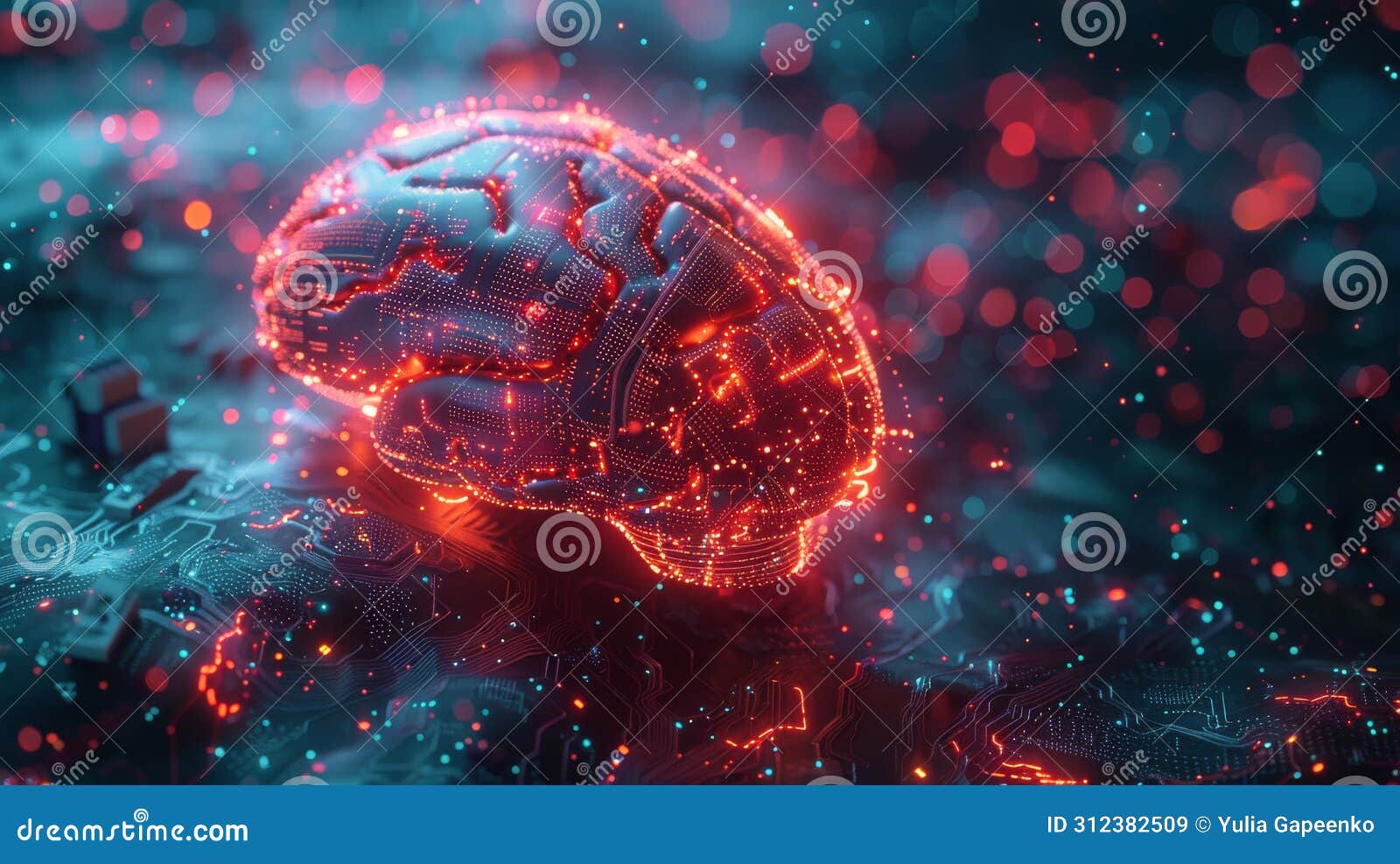 Human Head Embedded in Computer Circuit Stock Image - Image of ...