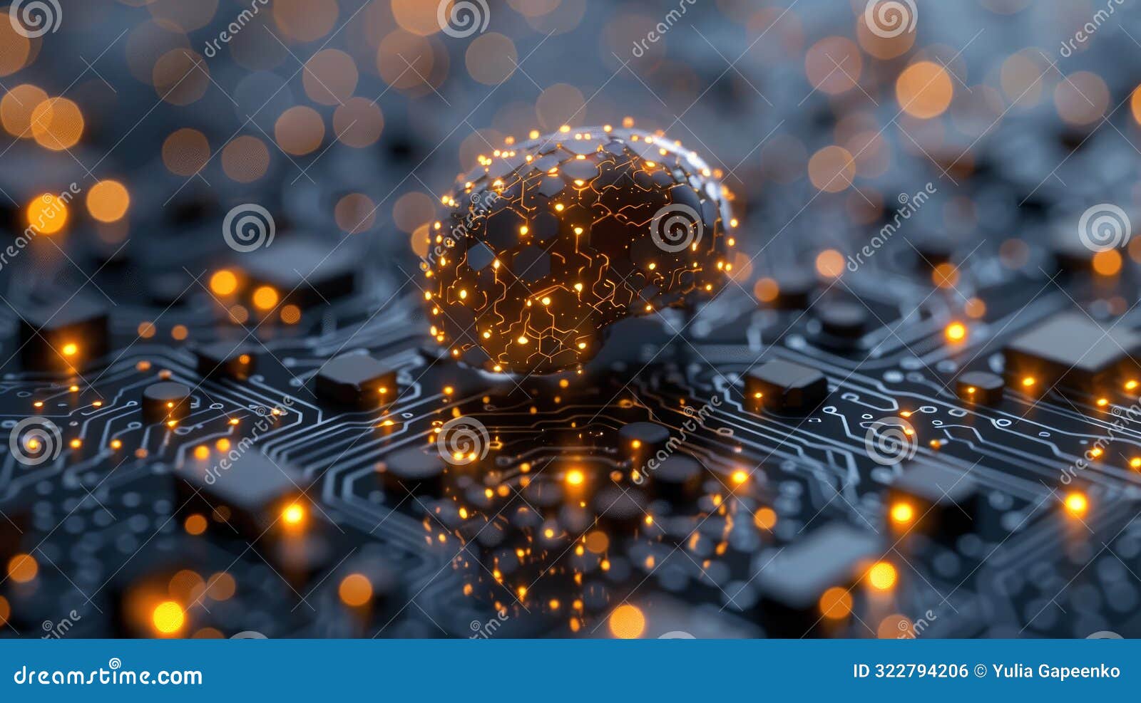 Human Head Embedded in Computer Circuit Stock Photo - Image of cyborg ...