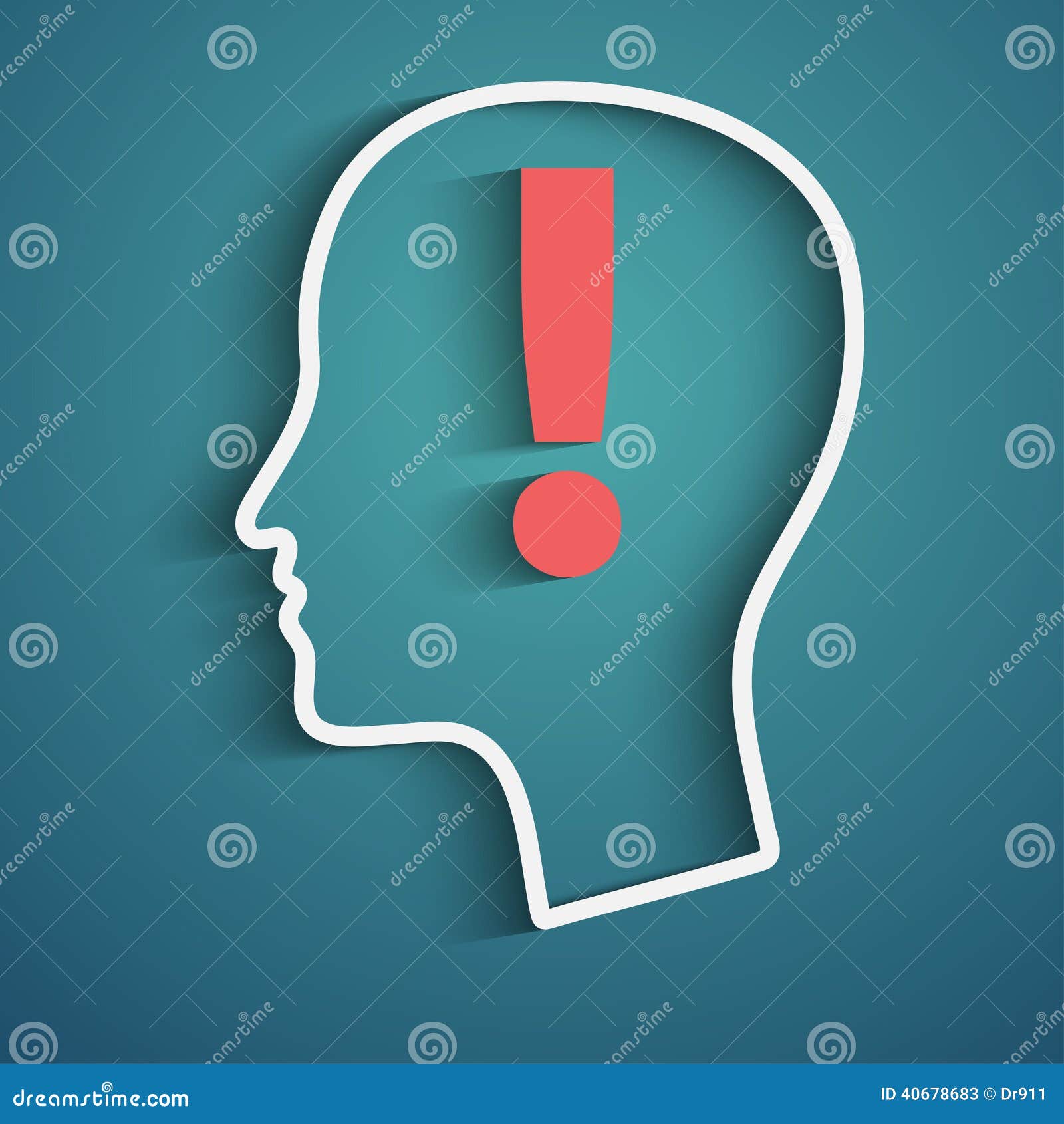 Human Head Exclamation Mark Stock Vector - Illustration of internet ...