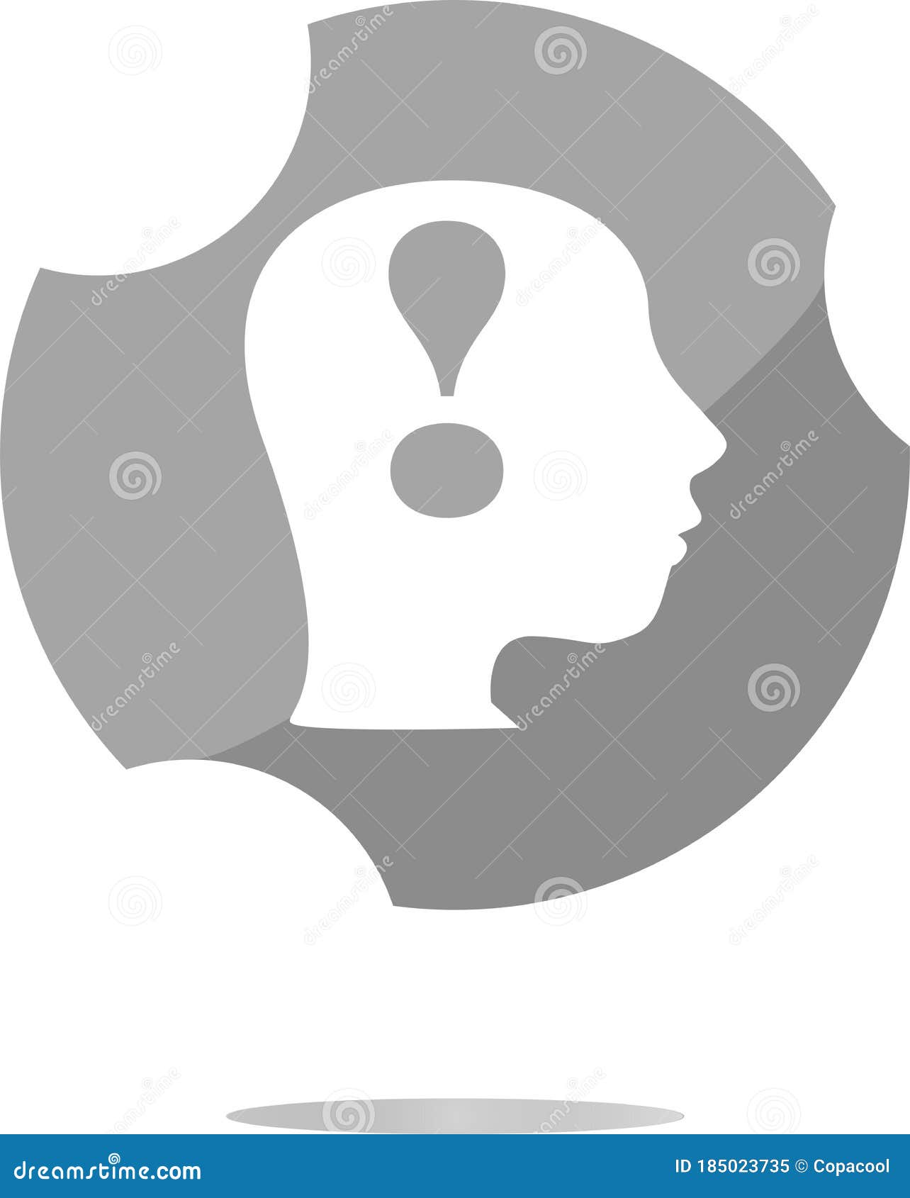 Human Head with Exclamation Mark Icon, Web Button Stock Illustration ...