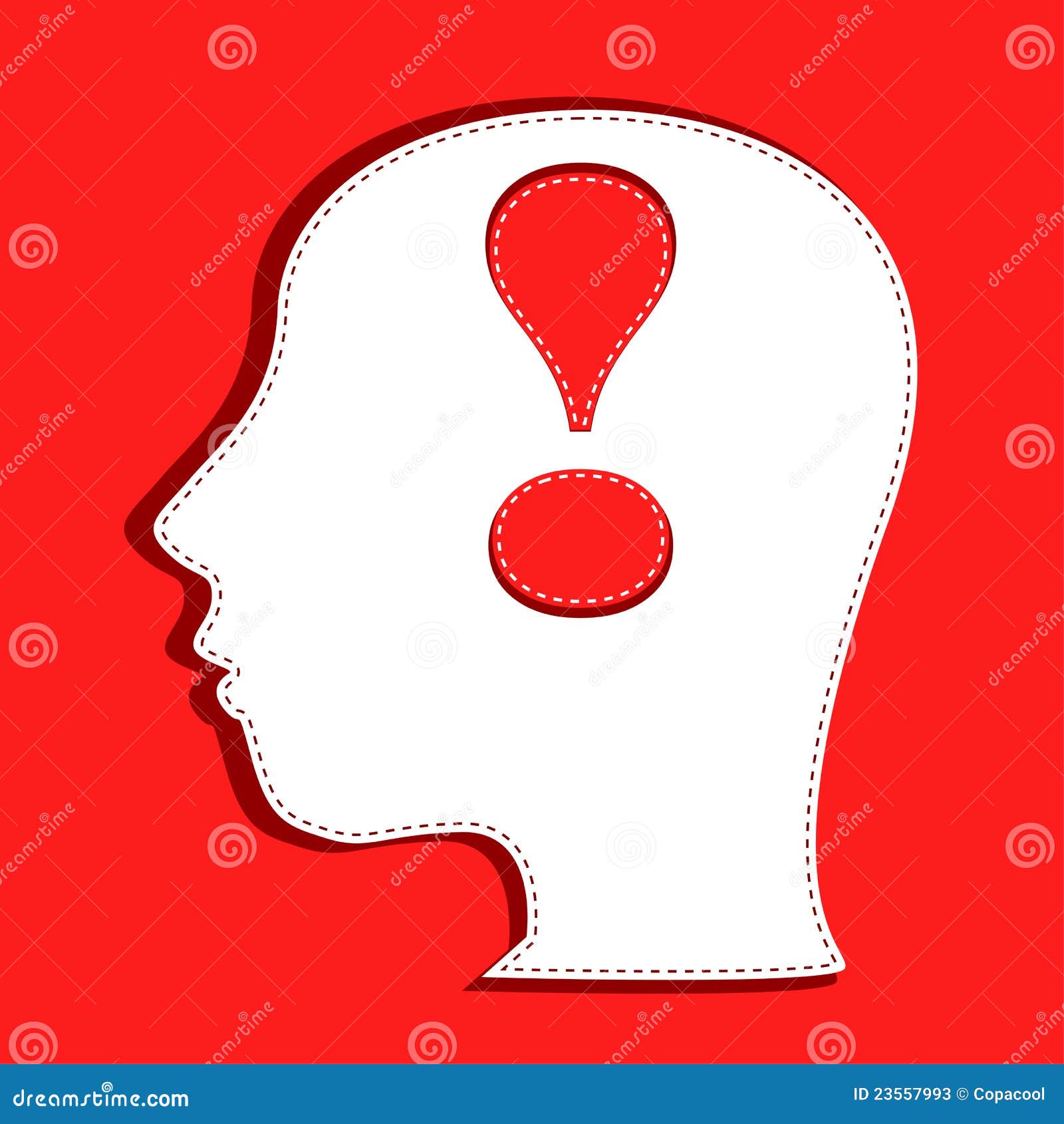 Human Head with Exclamation Mark Symbol Stock Vector - Illustration of ...