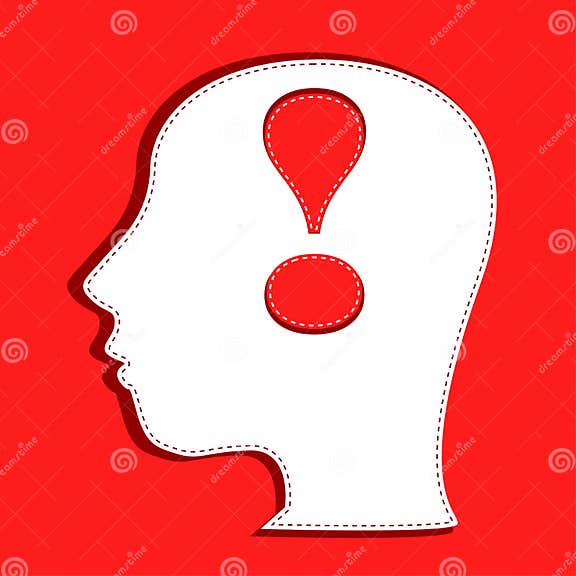 Human Head with Exclamation Mark Symbol Stock Vector - Illustration of ...