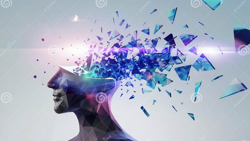Human Head Exploding into Crystalline Shards, Symbolizing Limitless ...
