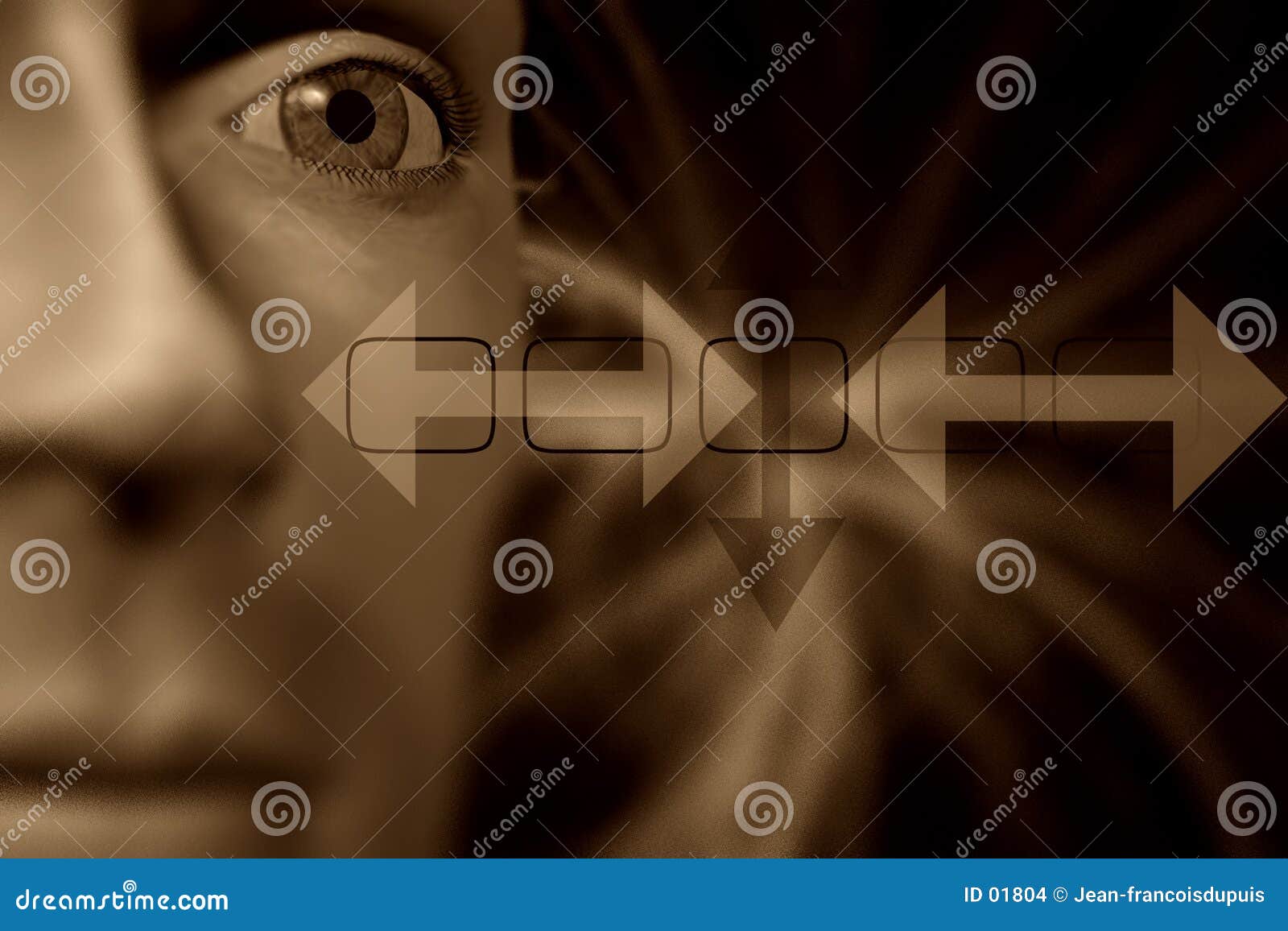 Human head, eye in focus stock illustration. Illustration of portrait ...