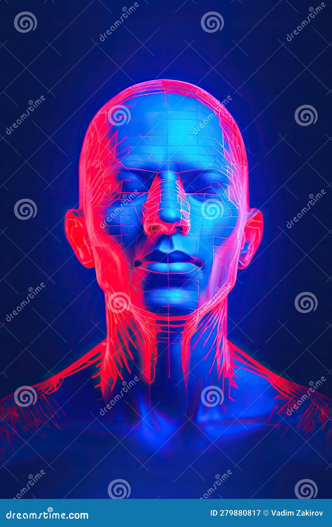 Human Head, Face Scanning Concept or Face Recognition System Stock ...